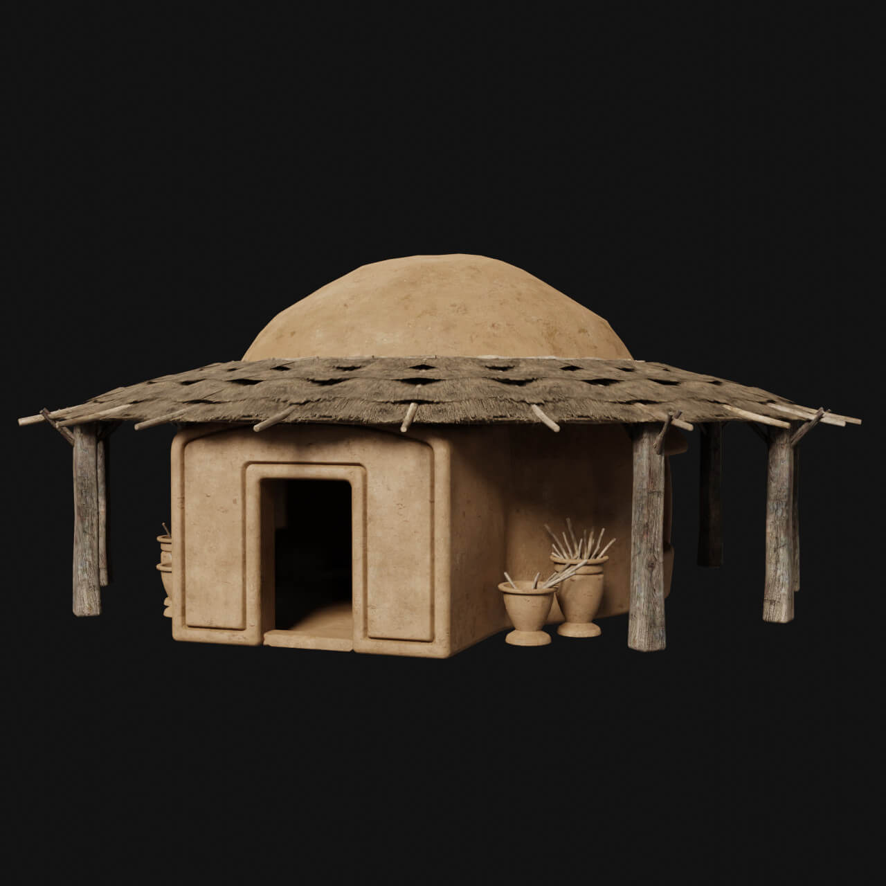 Primitive Primal Huts Shelter House Collection - 3D Model by Enterables