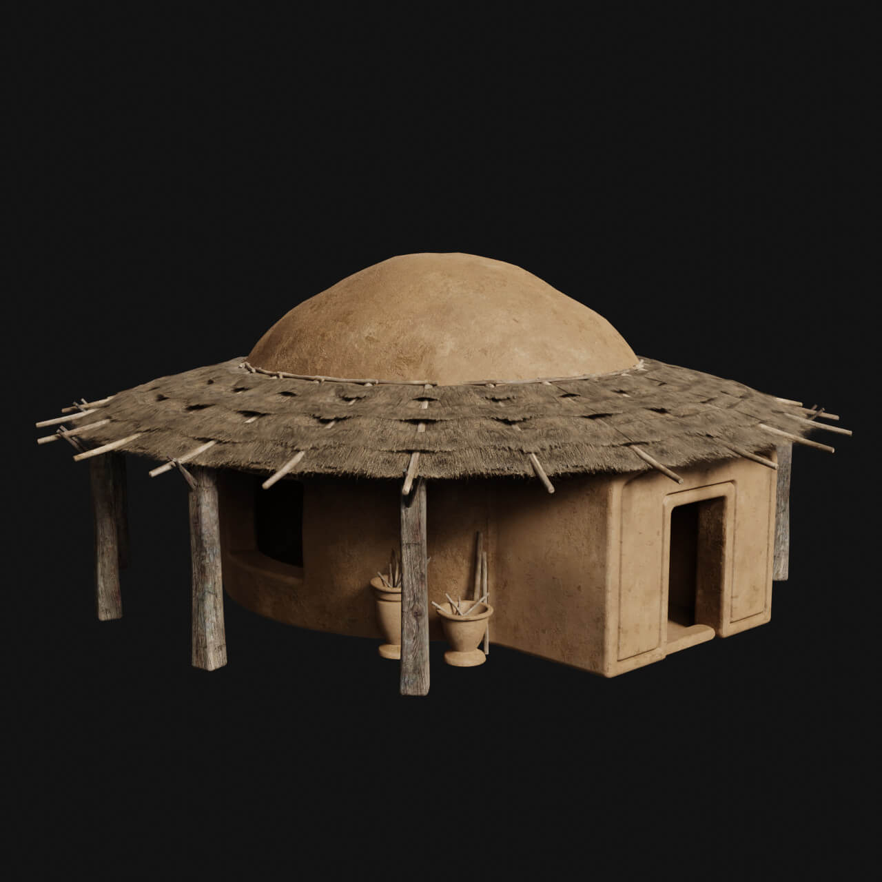Primitive Primal Huts Shelter House Collection - 3D Model by Enterables