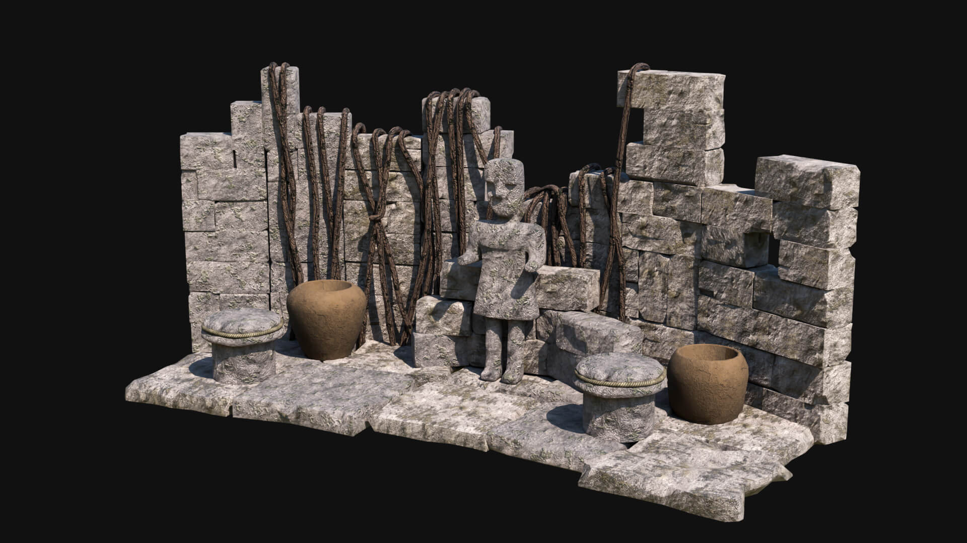 Sacrifice Altar Jungle Cult Places - 3D Model by Enterables