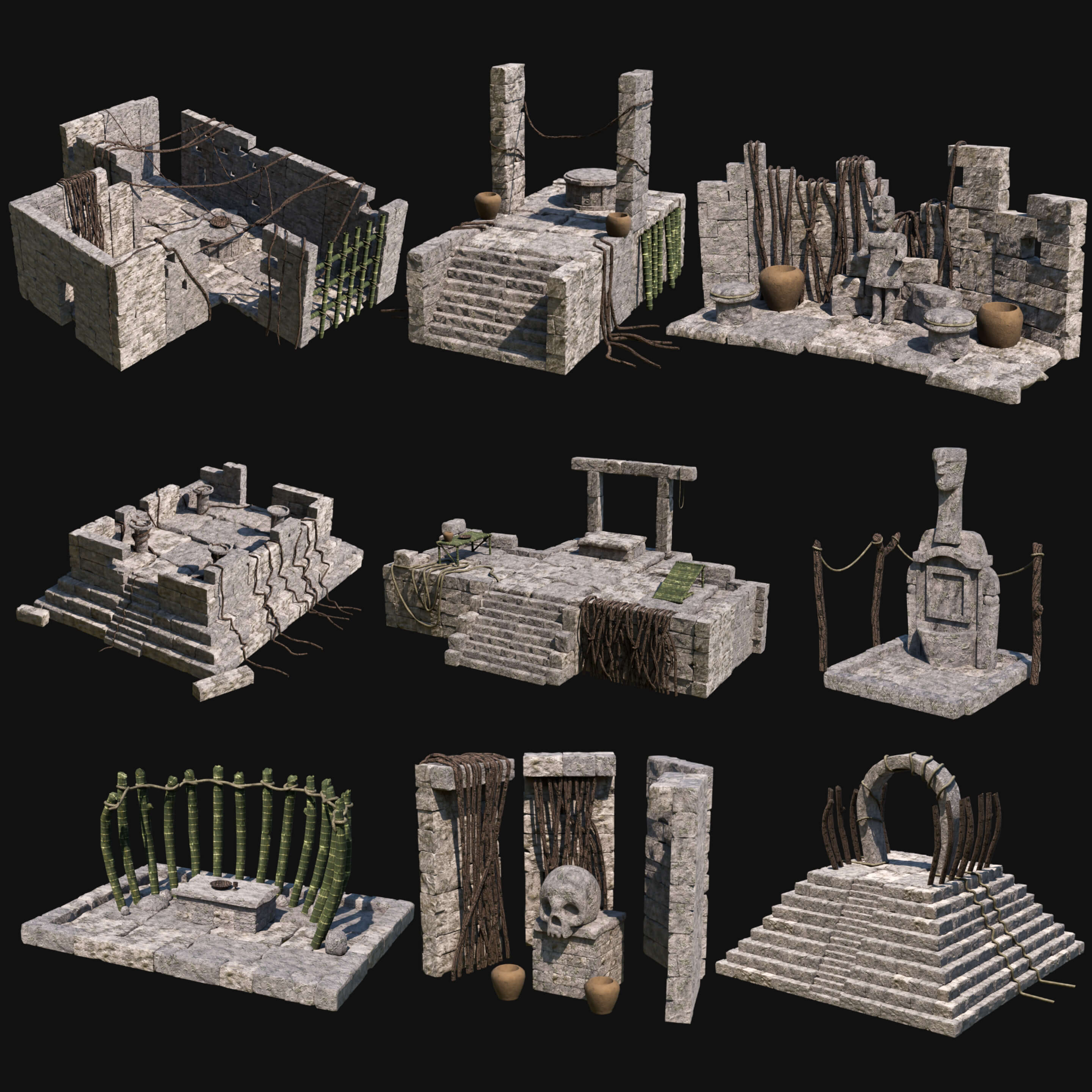 Sacrifice Altar Jungle Cult Places - 3D Model by Enterables