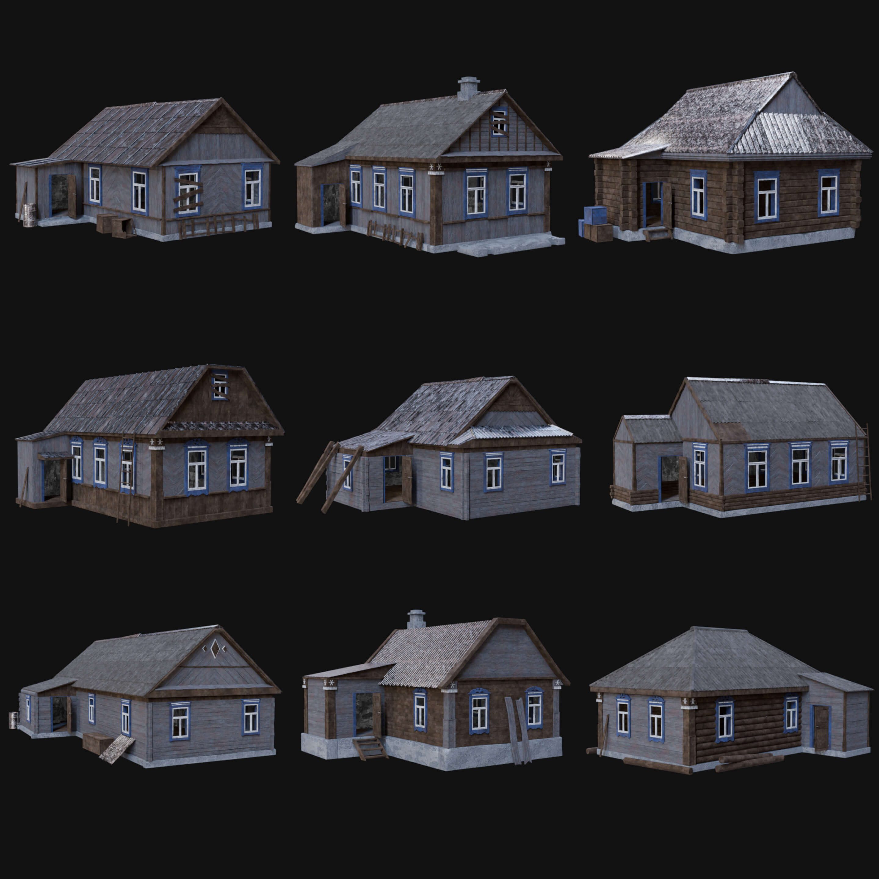 Soviet Russian European House Cabin Collection - 3D Model by Enterables