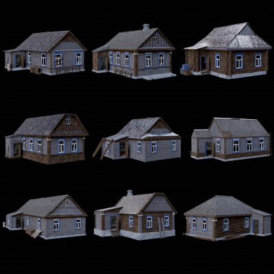 Soviet Russian European House Cabin Collection - 3D Model by Enterables