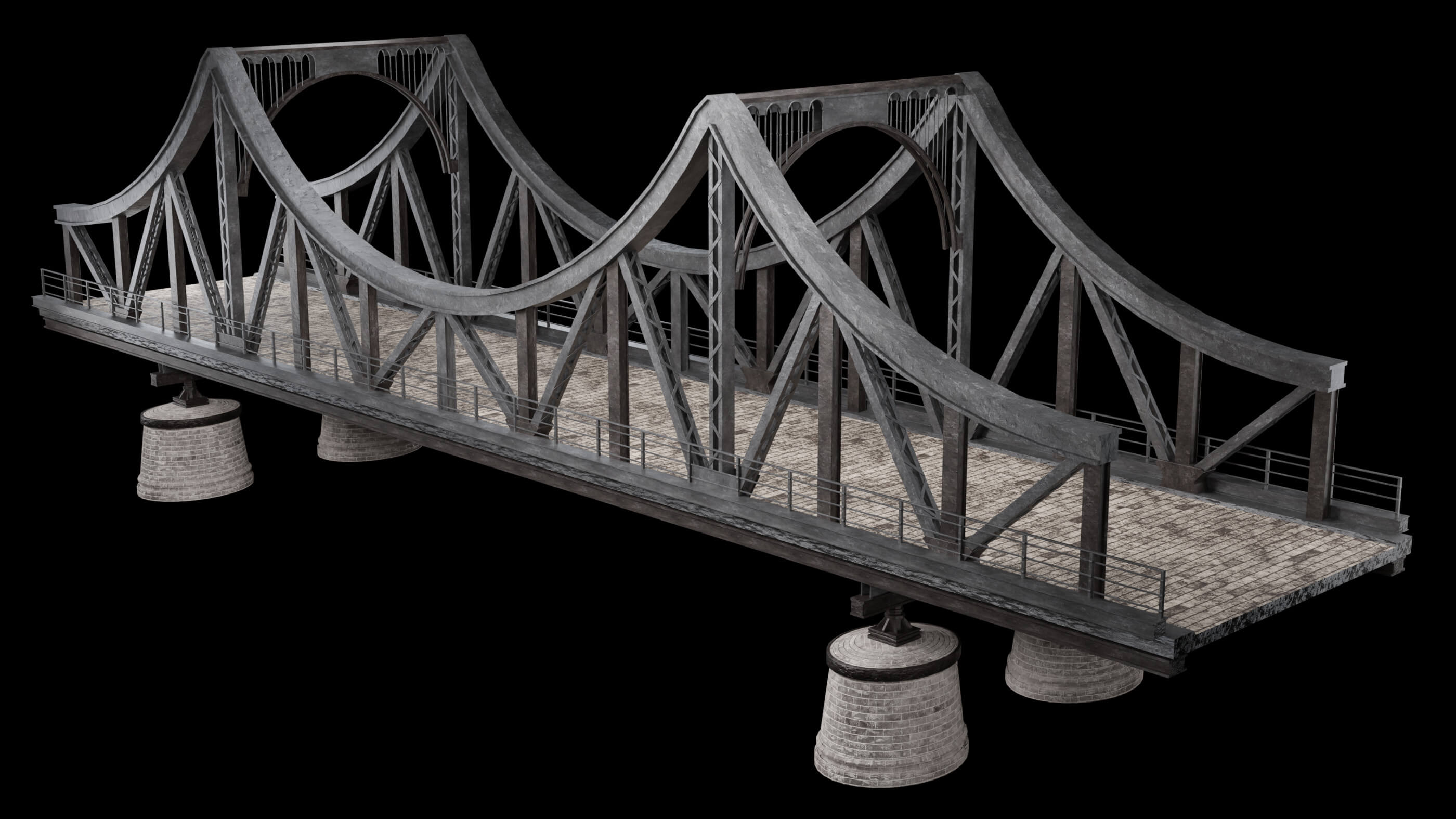 Steel Metal Gate Bridge Collection - 3D Model by Enterables