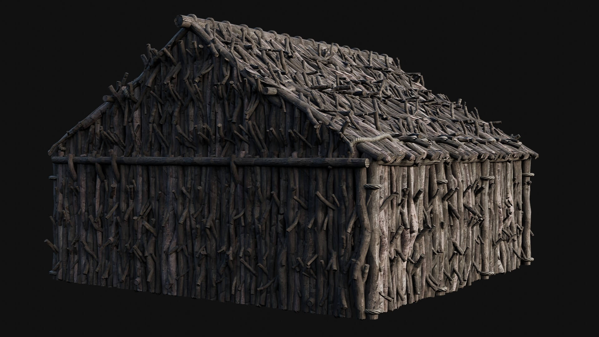 Stick Huts Primitive Shelter Collection - 3D Model by Enterables