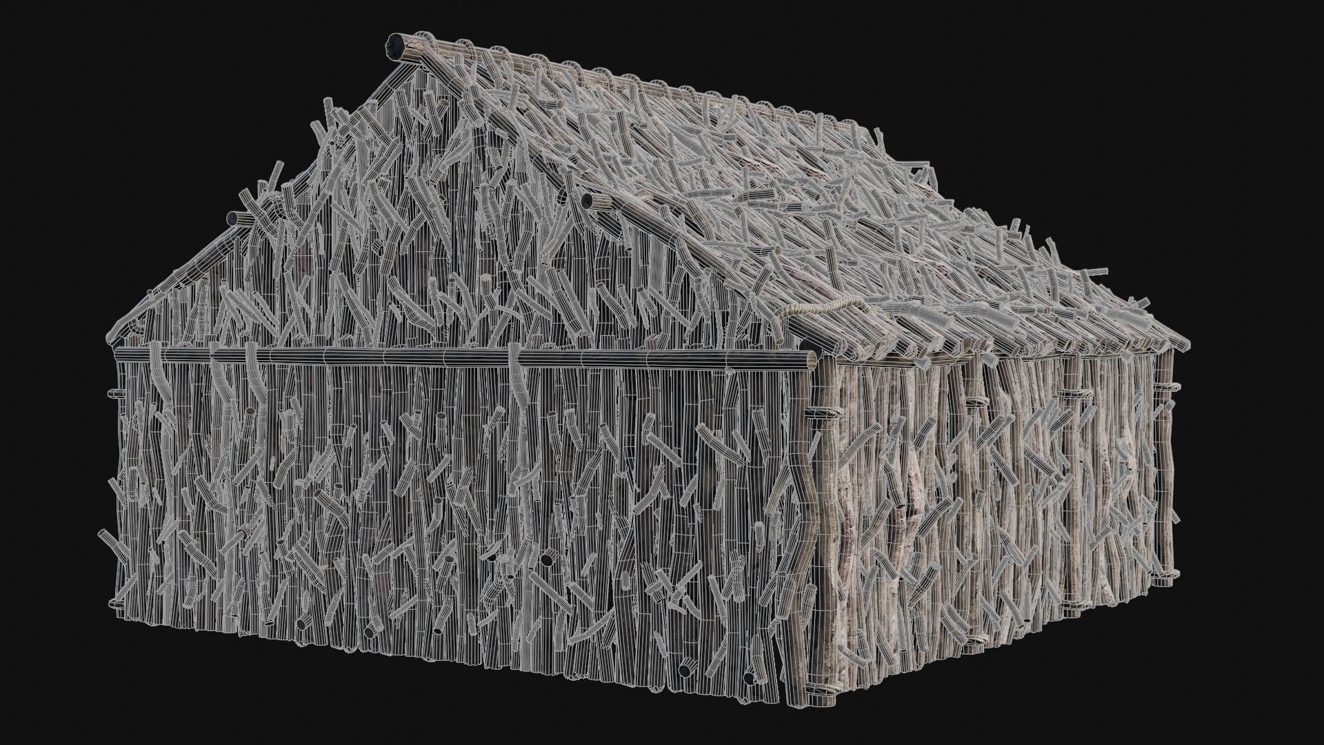 Stick Huts Primitive Shelter Collection - 3D Model by Enterables