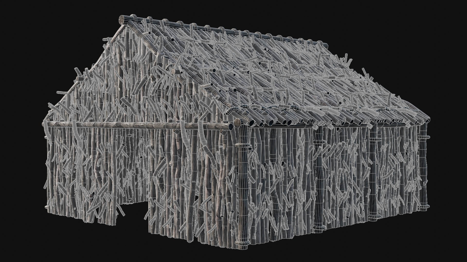 Stick Huts Primitive Shelter Collection - 3D Model by Enterables