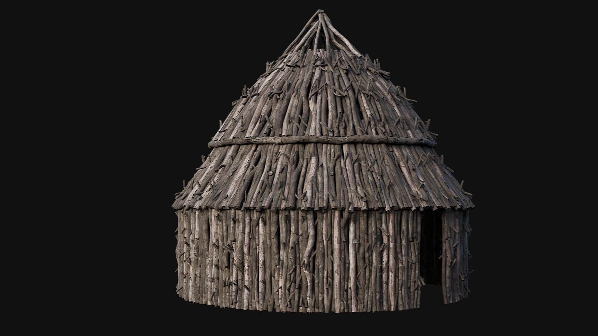 Stick Huts Primitive Shelter Collection - 3D Model by Enterables