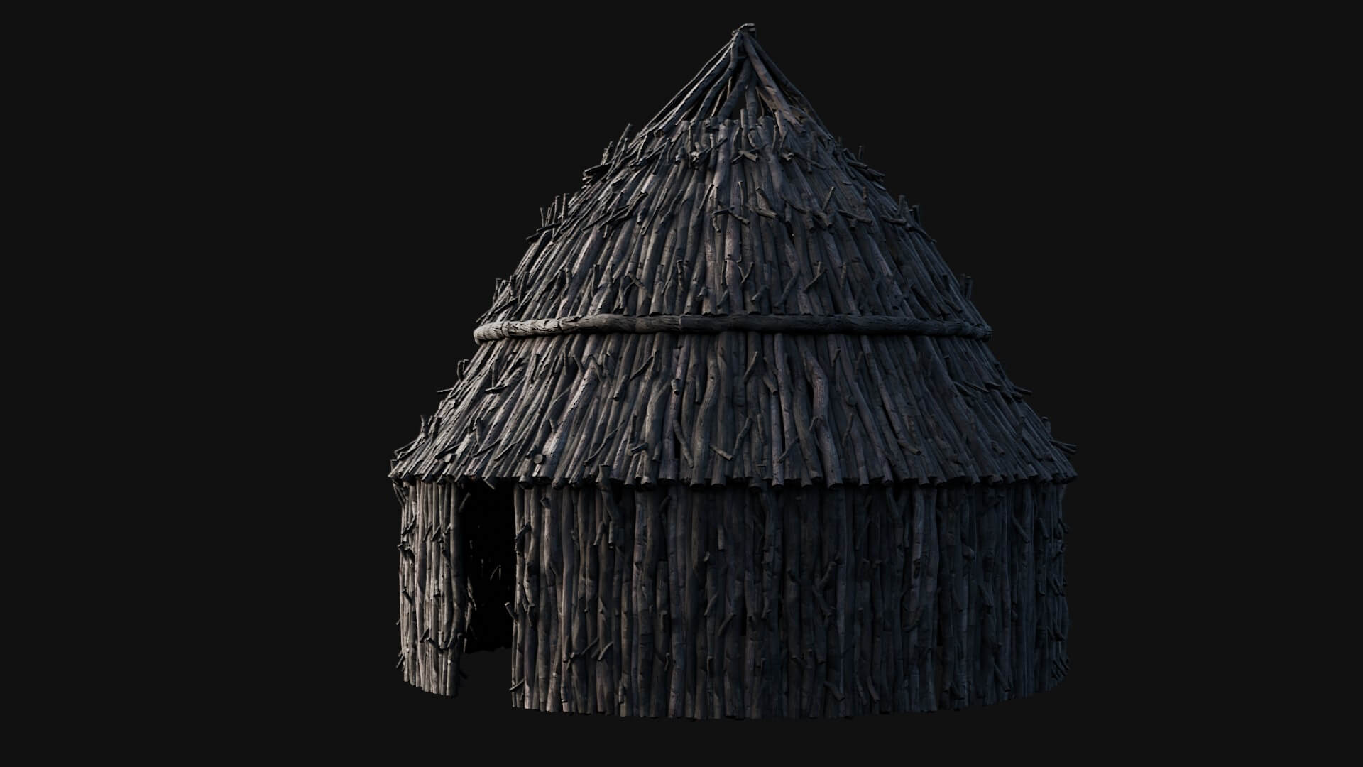 Stick Huts Primitive Shelter Collection - 3D Model by Enterables