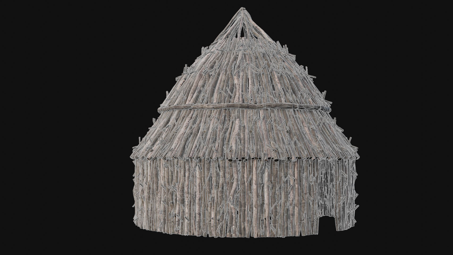 Stick Huts Primitive Shelter Collection - 3D Model by Enterables