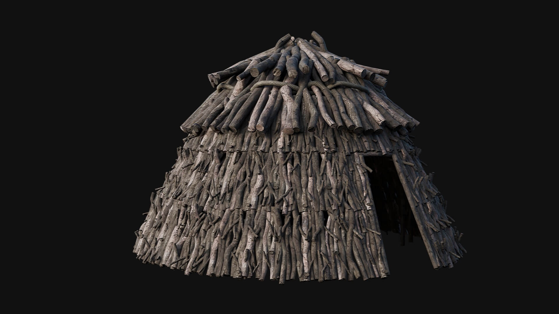 Stick Huts Primitive Shelter Collection - 3D Model by Enterables