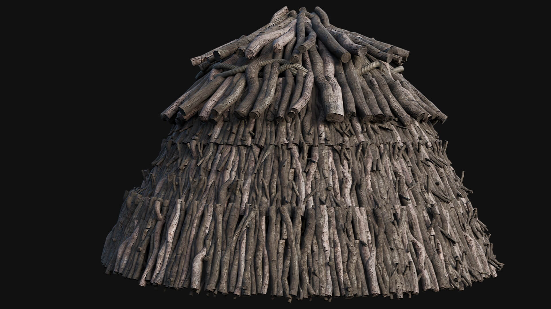 Stick Huts Primitive Shelter Collection - 3D Model by Enterables