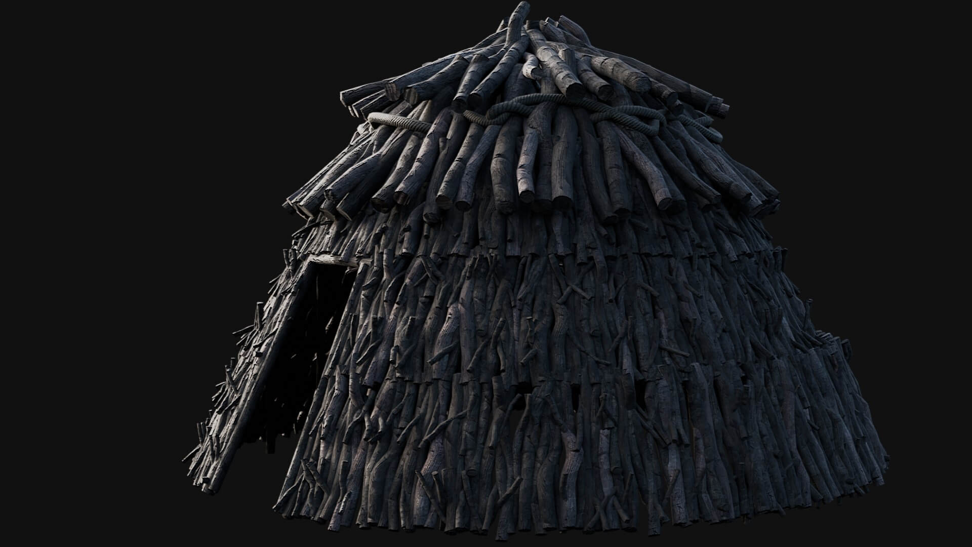 Stick Huts Primitive Shelter Collection - 3D Model by Enterables