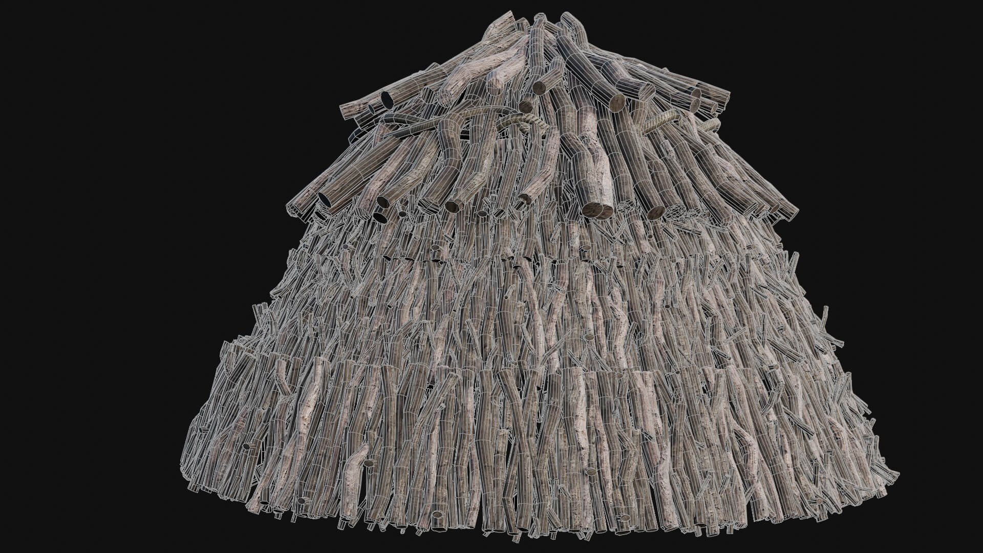 Stick Huts Primitive Shelter Collection - 3D Model by Enterables