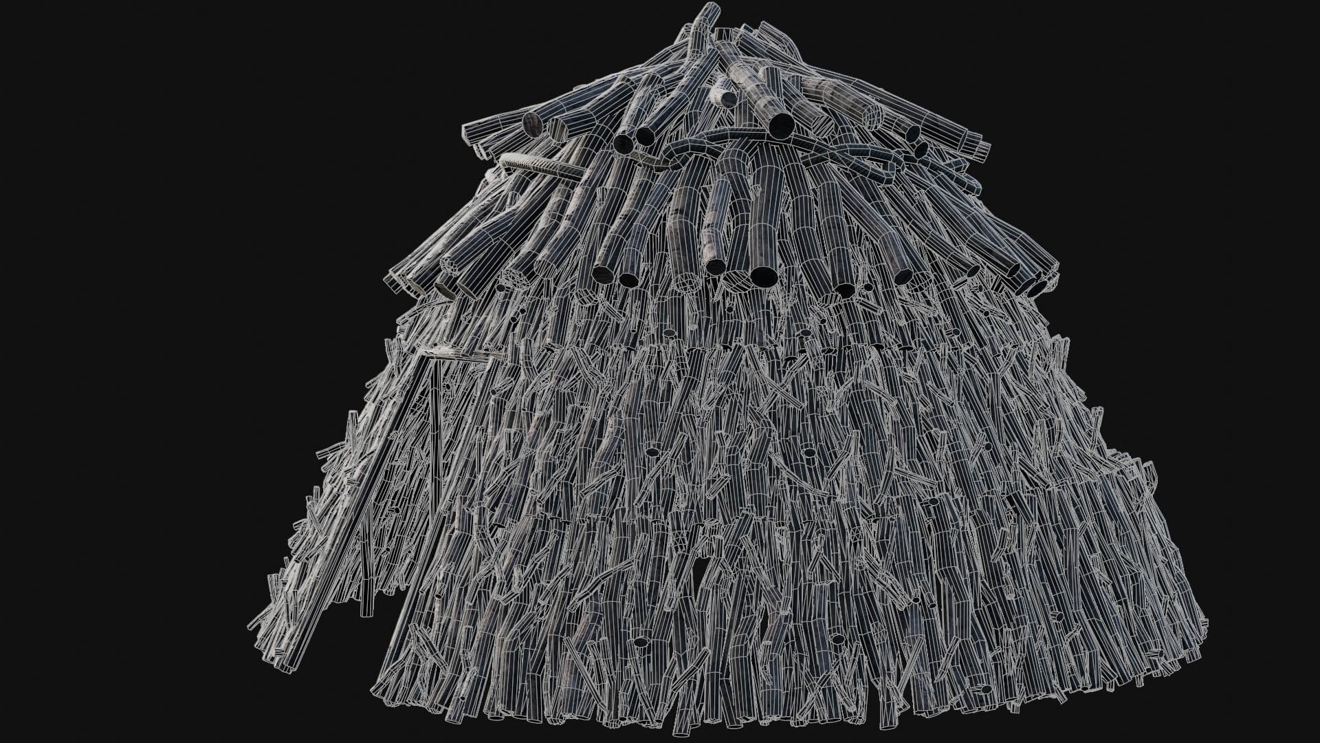 Stick Huts Primitive Shelter Collection - 3D Model by Enterables