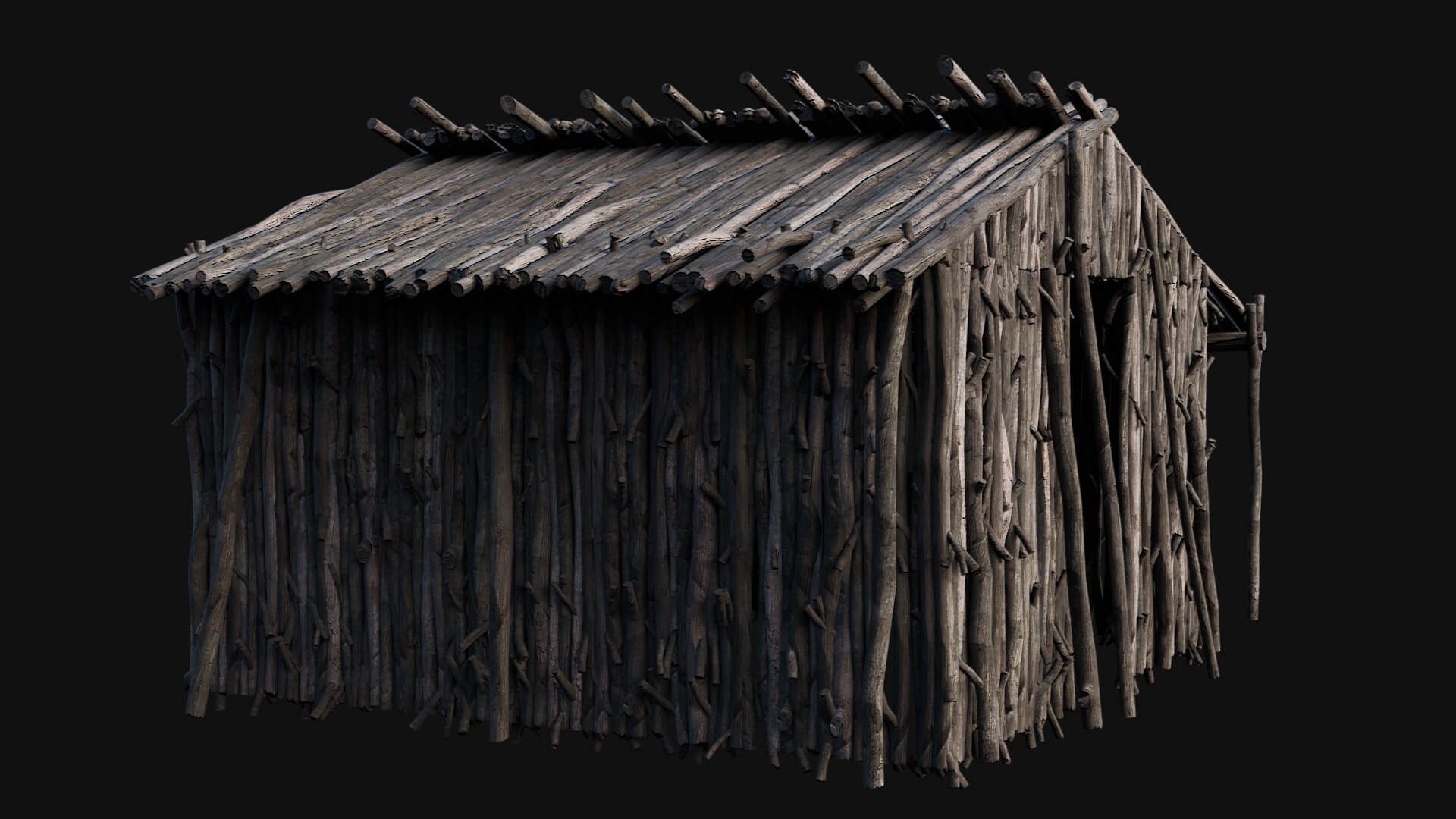Stick Huts Primitive Shelter Collection - 3D Model by Enterables