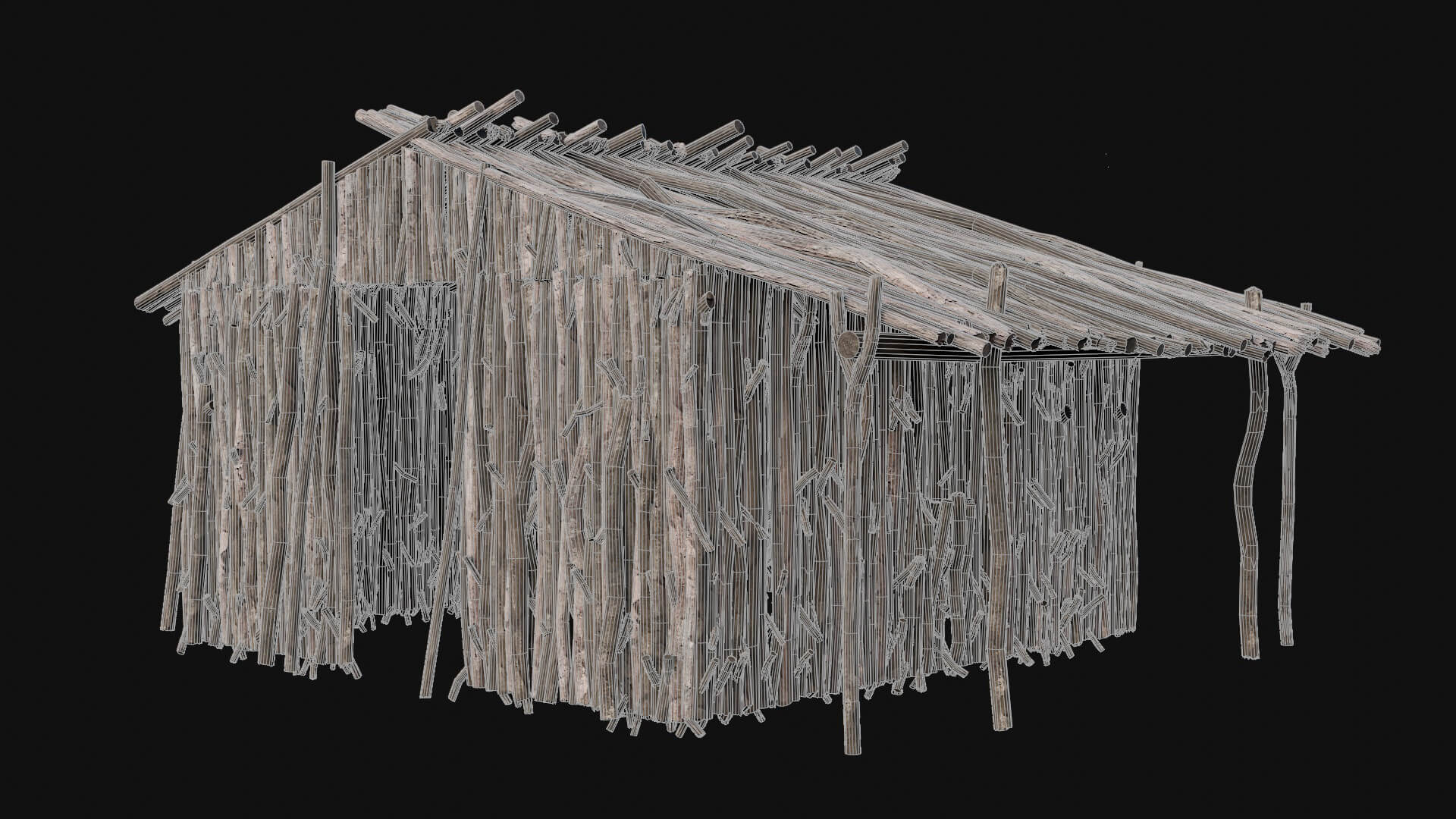 Stick Huts Primitive Shelter Collection - 3D Model by Enterables