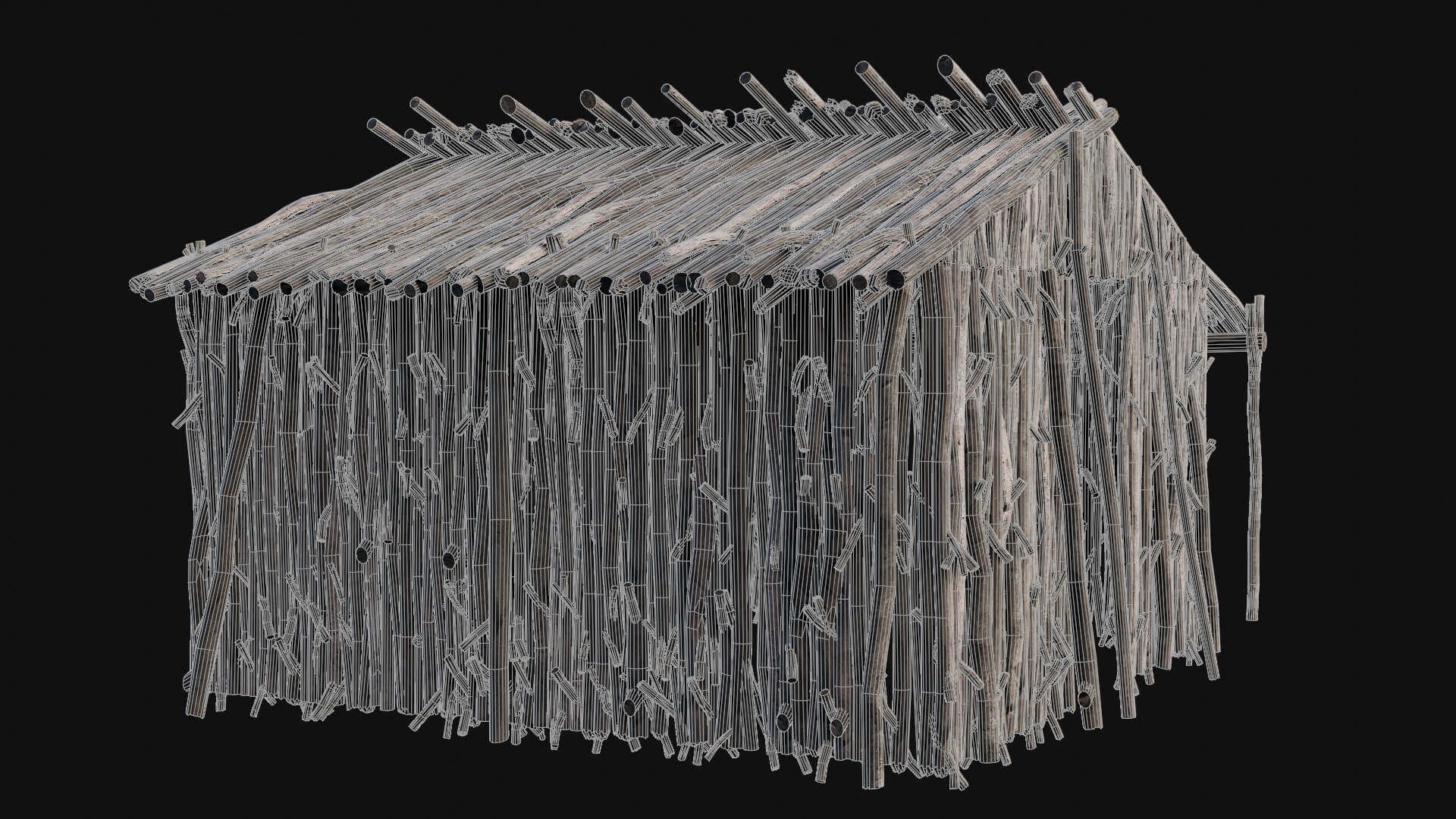 Stick Huts Primitive Shelter Collection - 3D Model by Enterables