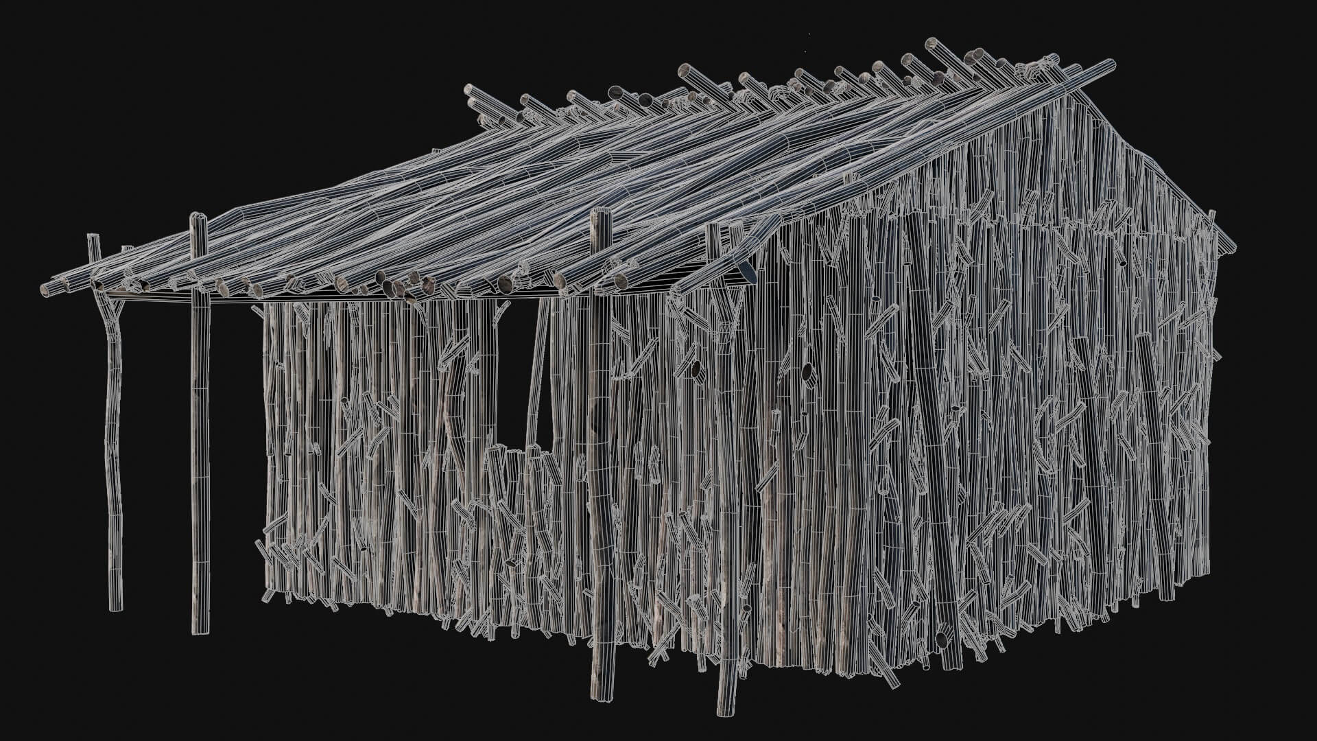 Stick Huts Primitive Shelter Collection - 3D Model by Enterables
