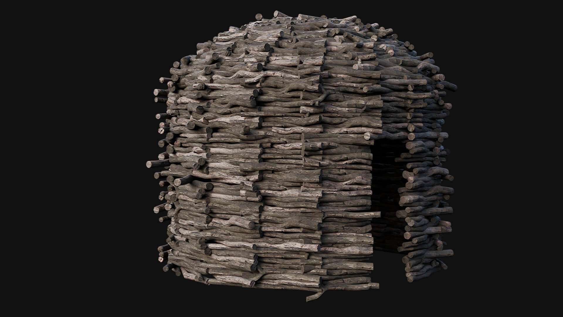 Stick Huts Primitive Shelter Collection - 3D Model by Enterables