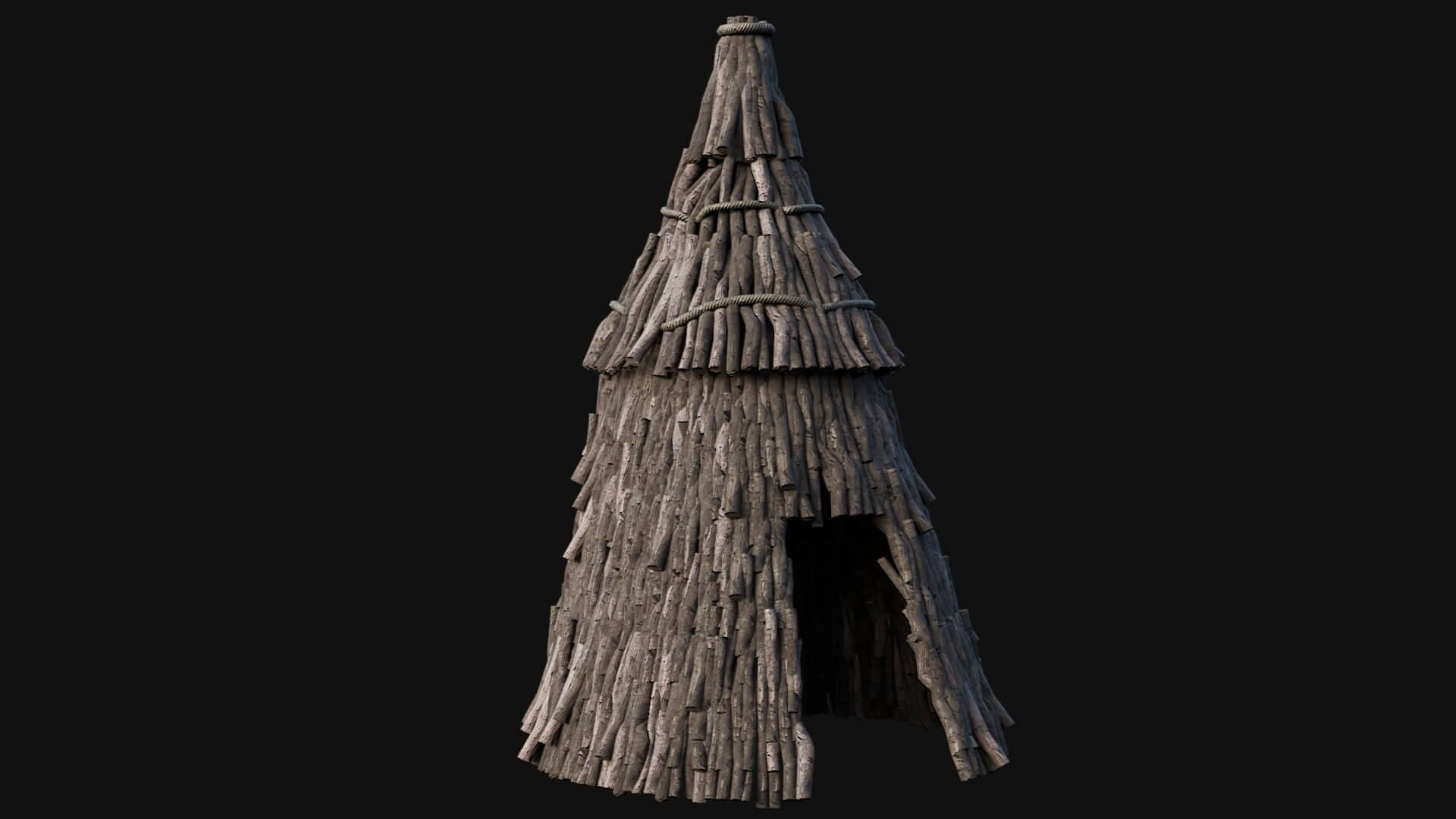 Stick Huts Primitive Shelter Collection - 3D Model by Enterables