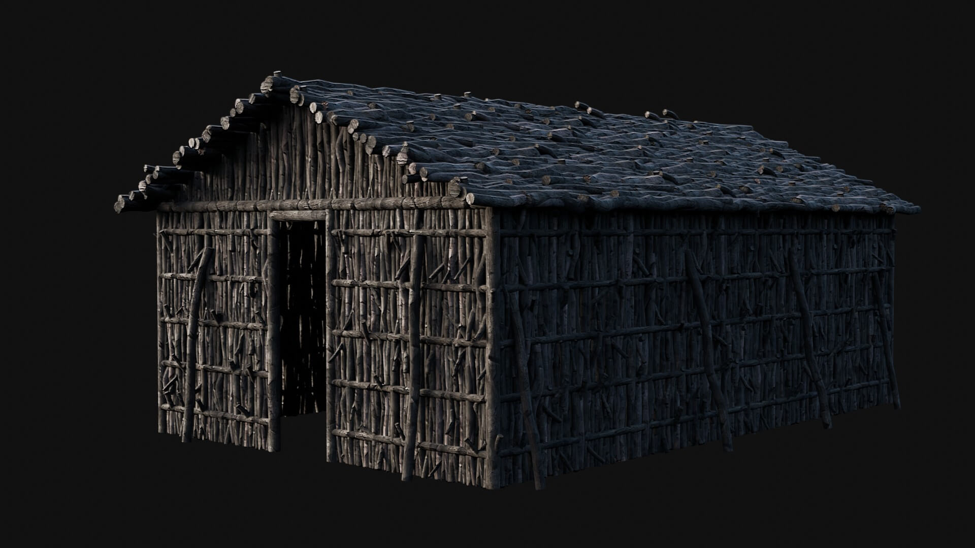 Stick Huts Primitive Shelter Collection - 3D Model by Enterables