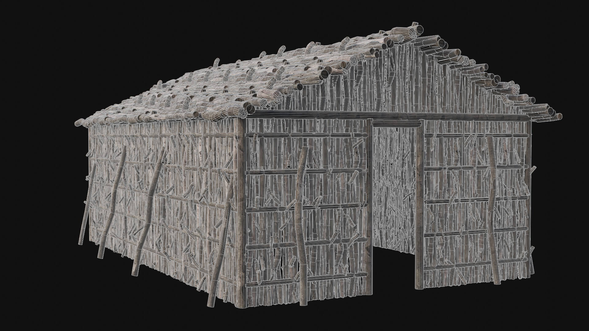 Stick Huts Primitive Shelter Collection - 3D Model by Enterables