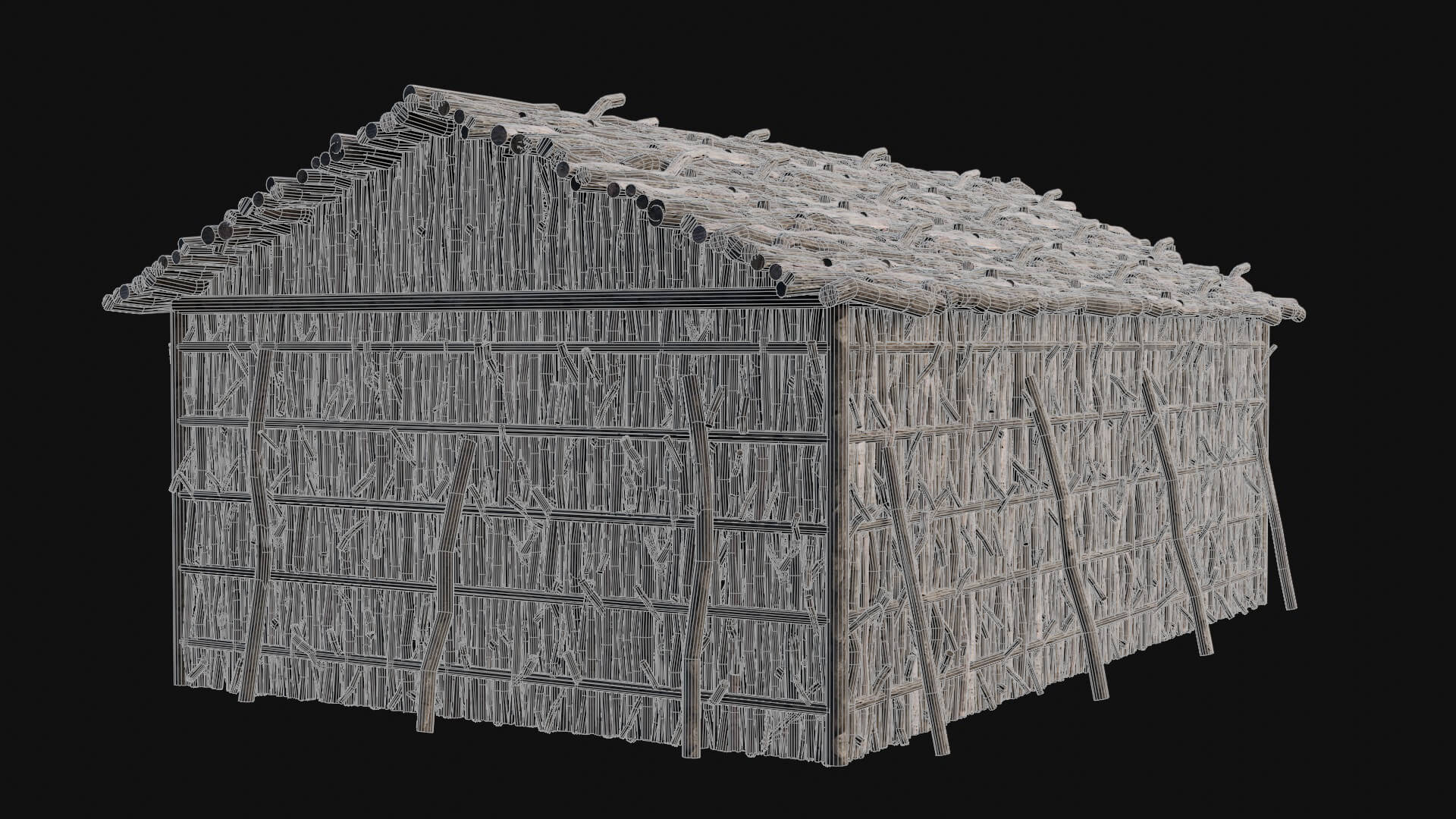 Stick Huts Primitive Shelter Collection - 3D Model by Enterables