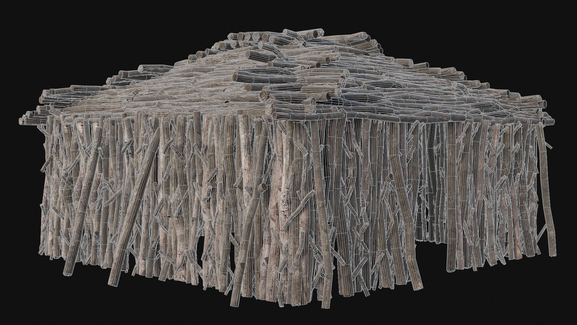 Stick Huts Primitive Shelter Collection - 3D Model by Enterables
