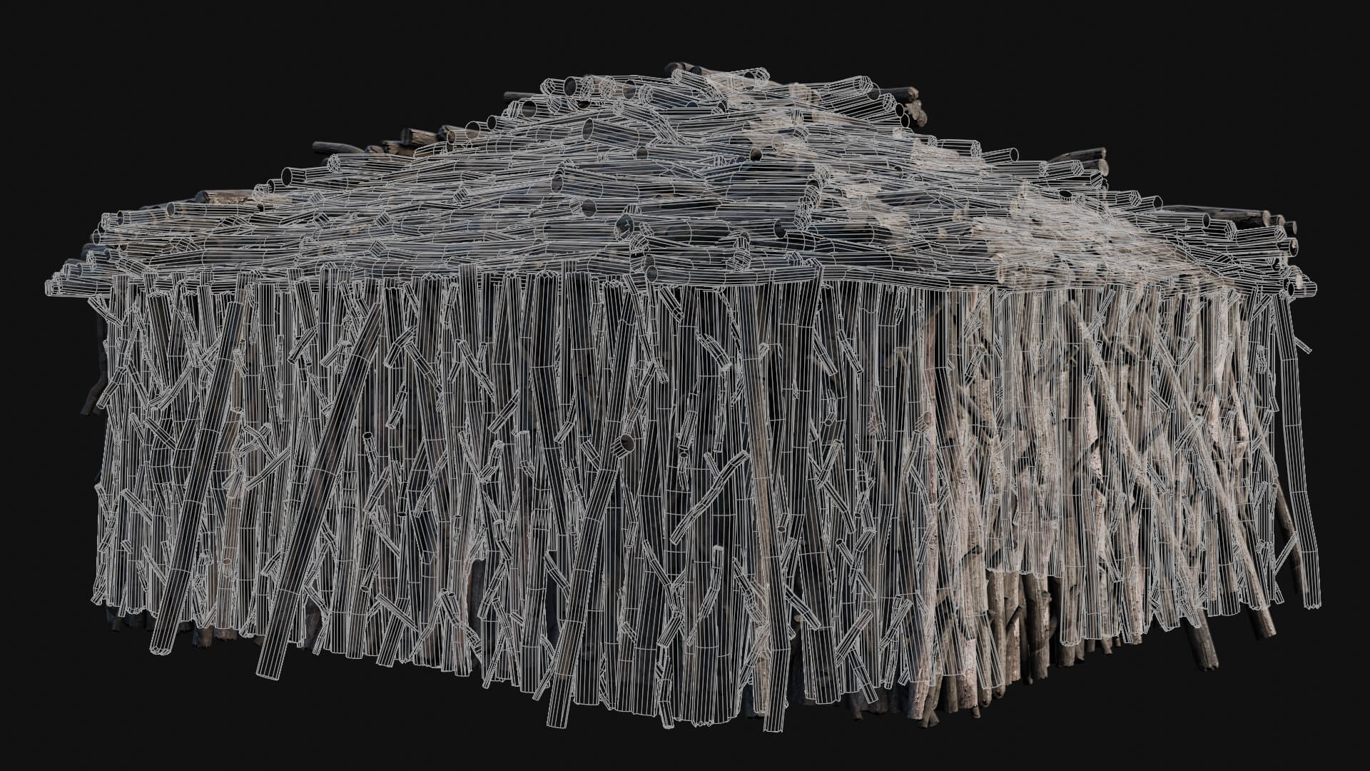 Stick Huts Primitive Shelter Collection - 3D Model by Enterables