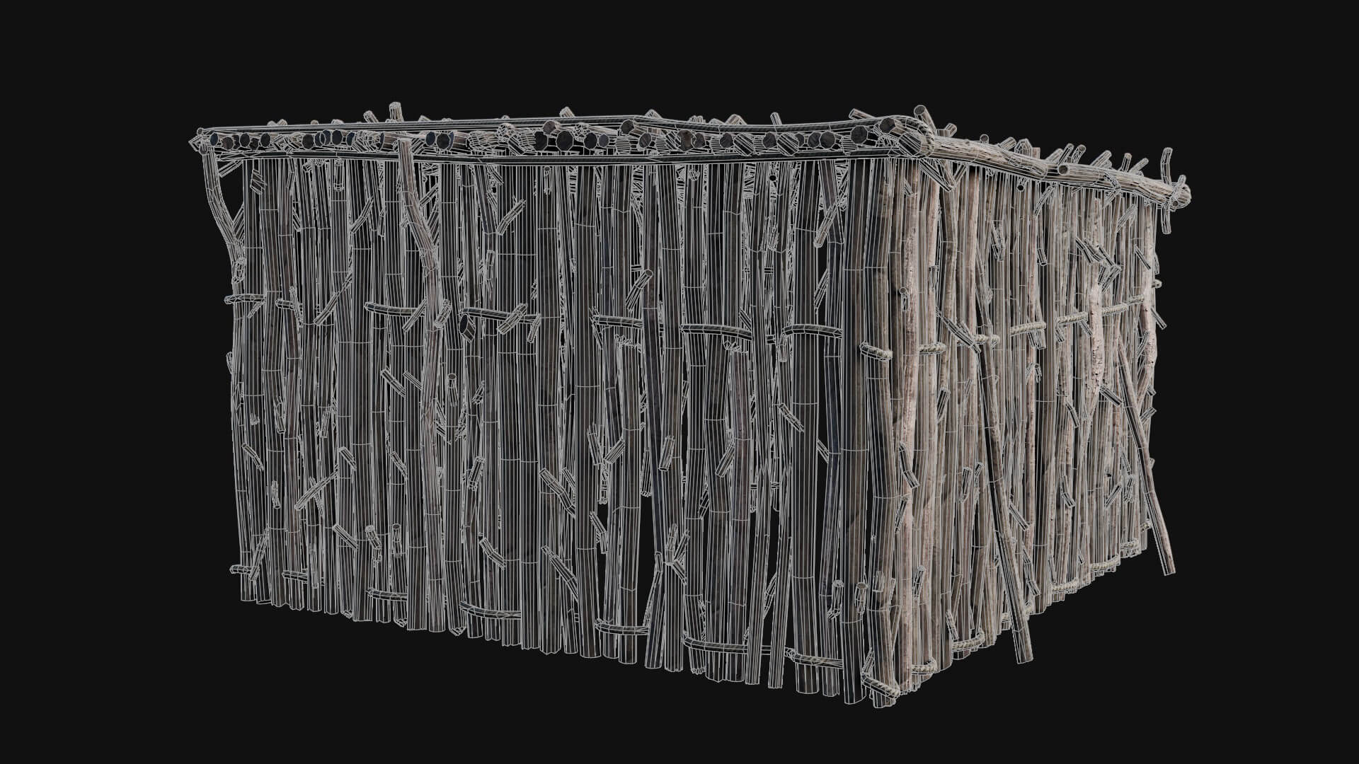 Stick Huts Primitive Shelter Collection - 3D Model by Enterables
