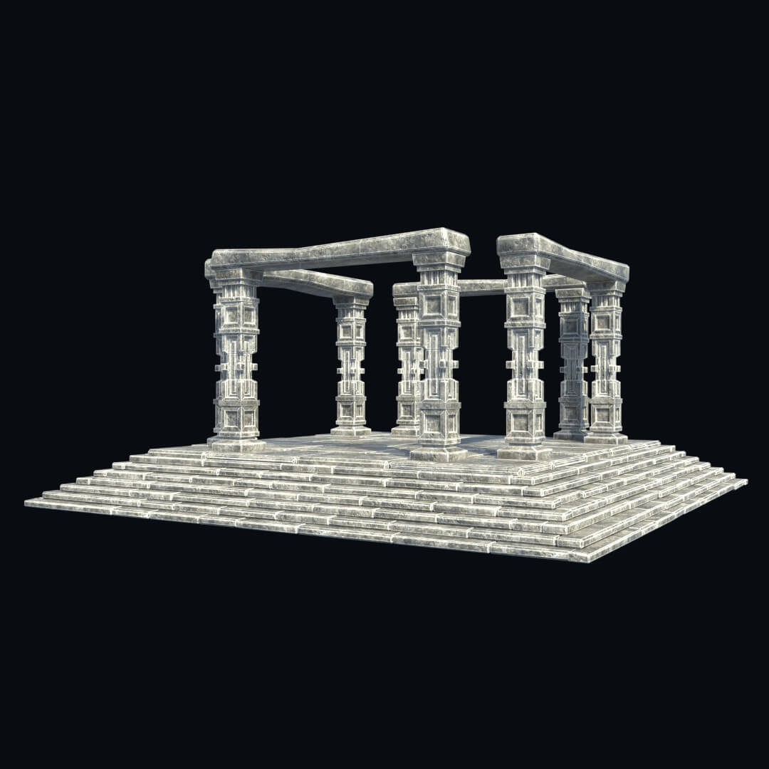 Temple Ancient Aztec Maya Inca Collection - 3D Model by Enterables