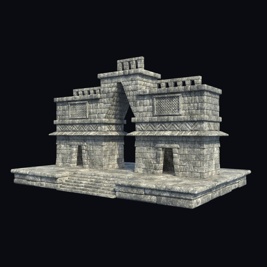 Temple Ancient Aztec Maya Inca Collection - 3D Model by Enterables