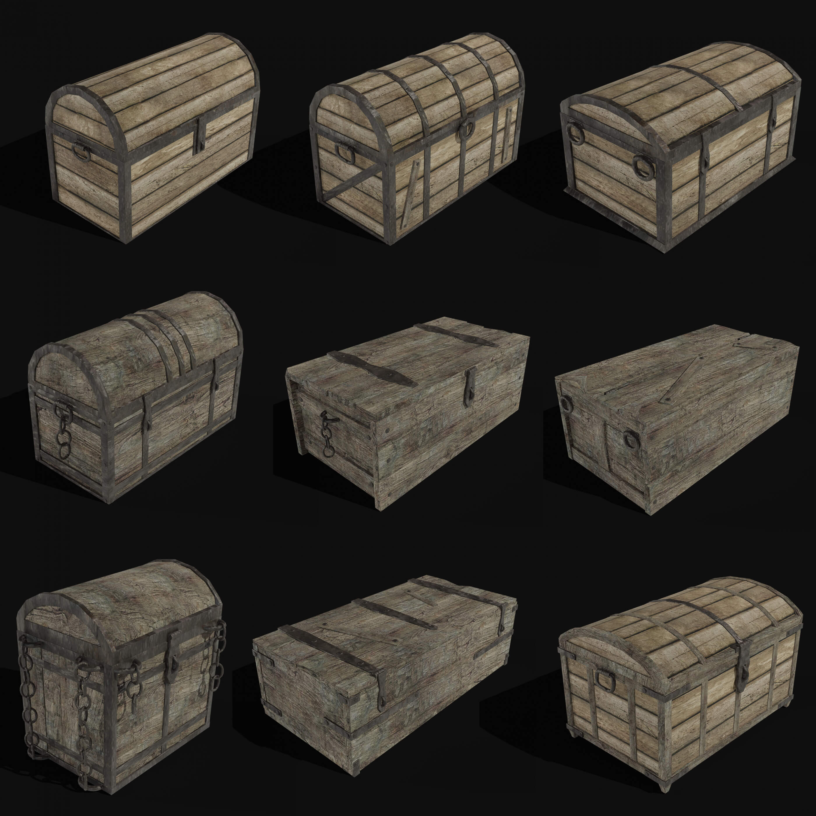Treasure Chest Generic Loot Box Collection - 3D Model by Enterables