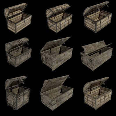 Treasure Chest Generic Loot Box Collection - 3D Model by Enterables