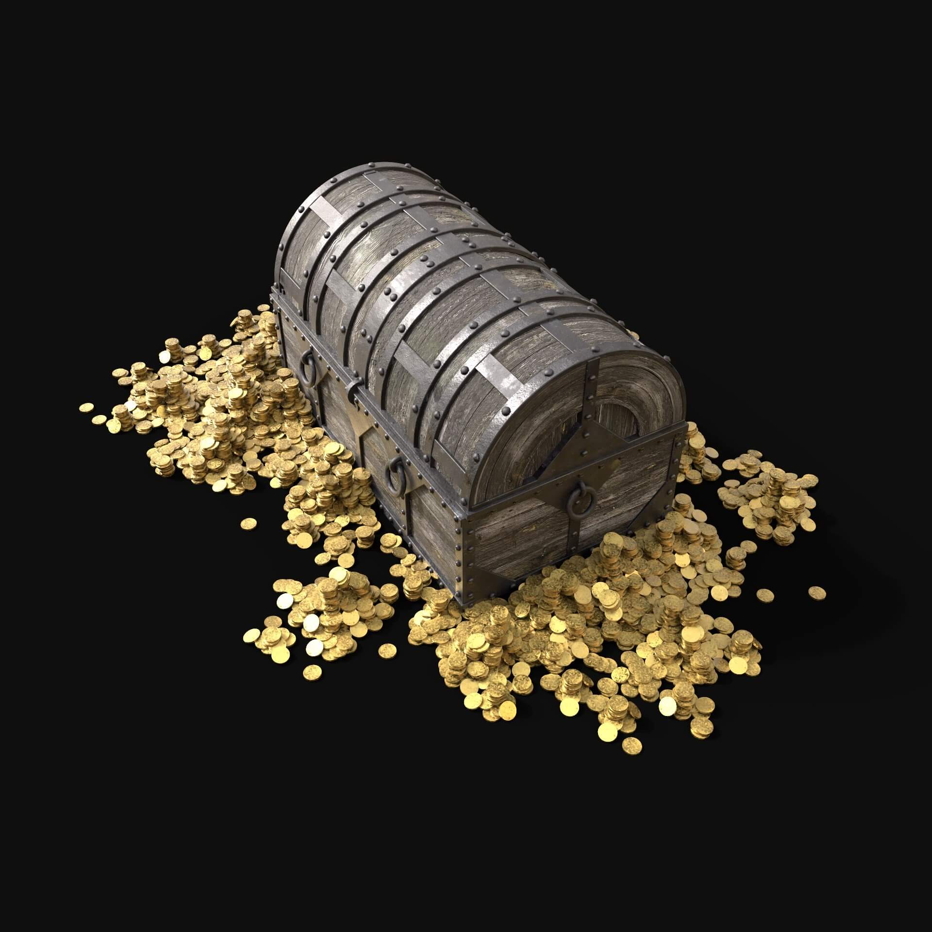 Treasure Chest and Gold Collection - 3D Model by Enterables