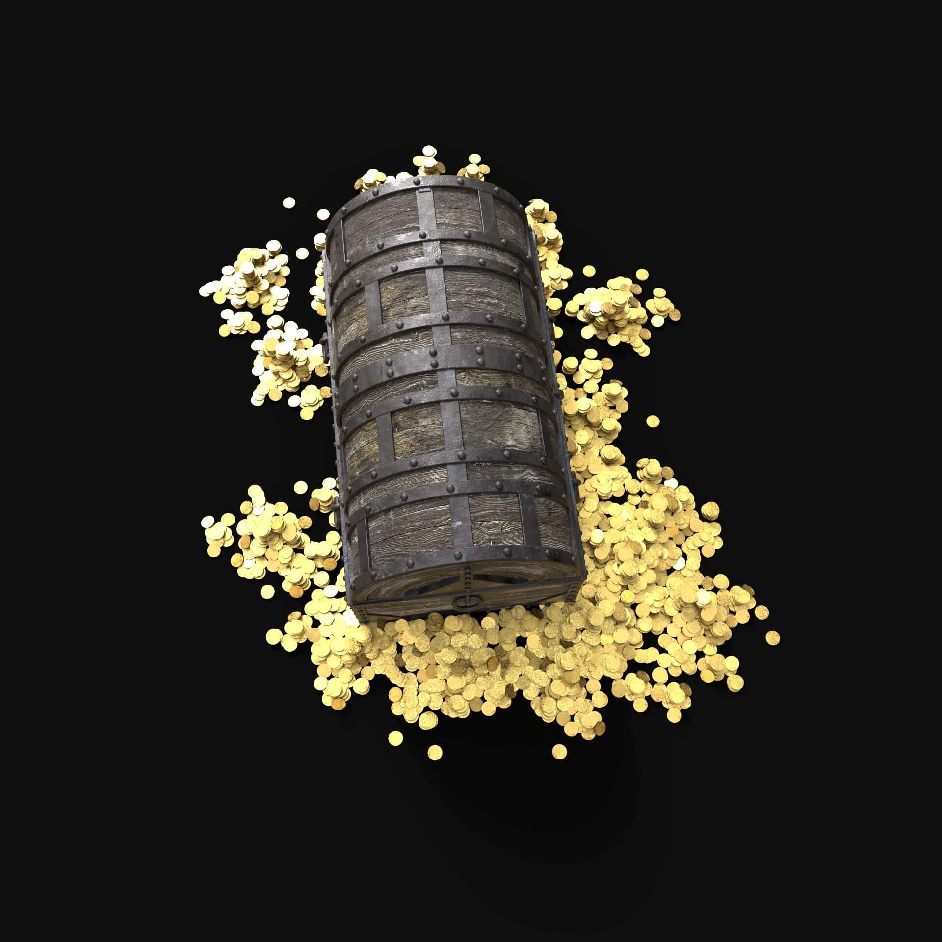 Treasure Chest and Gold Collection - 3D Model by Enterables