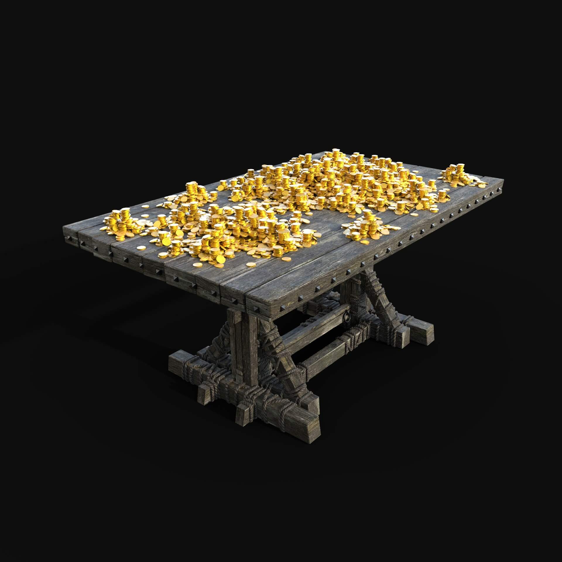 Treasure Chest and Gold Collection - 3D Model by Enterables