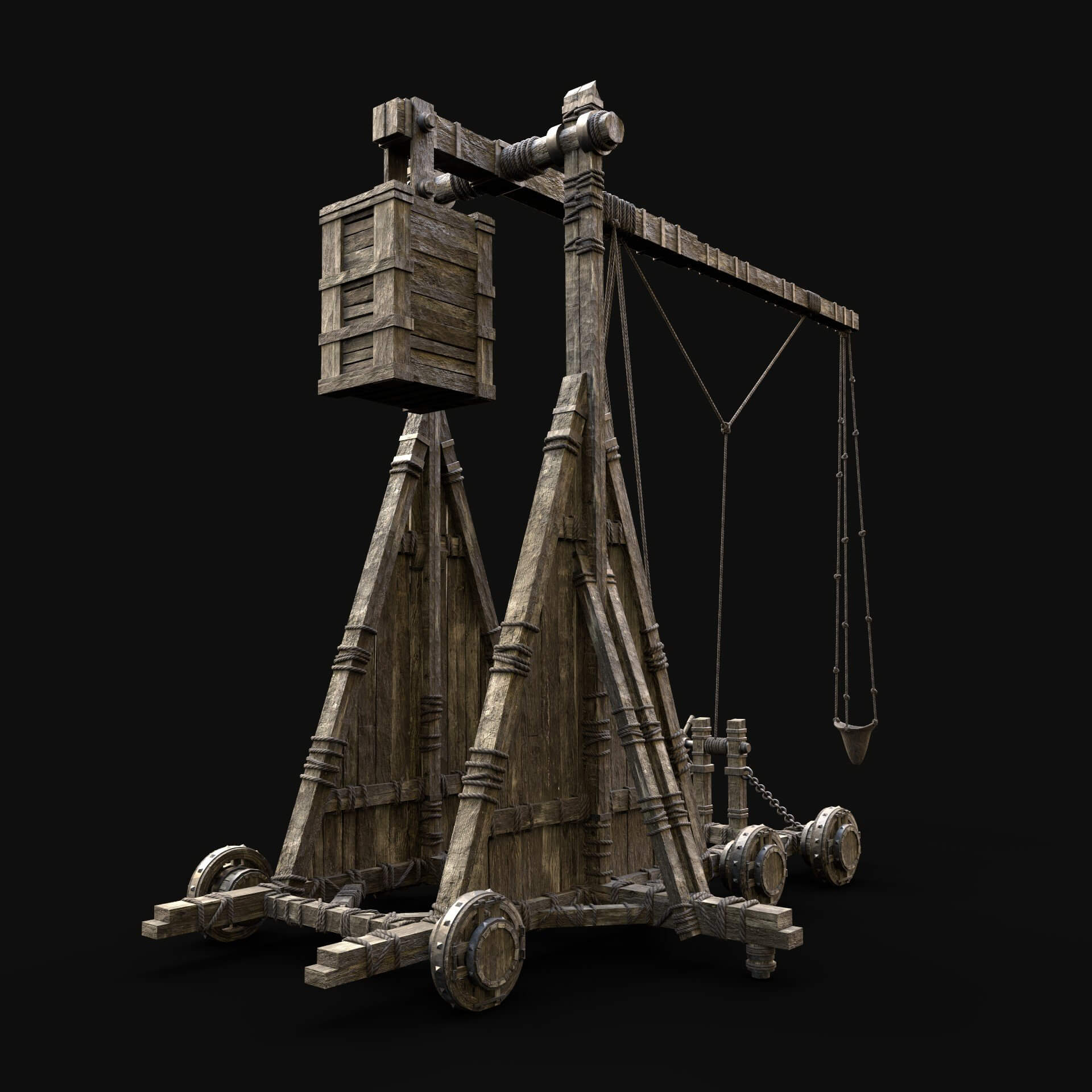 Medieval Trebuchet - 3D Model by Enterables