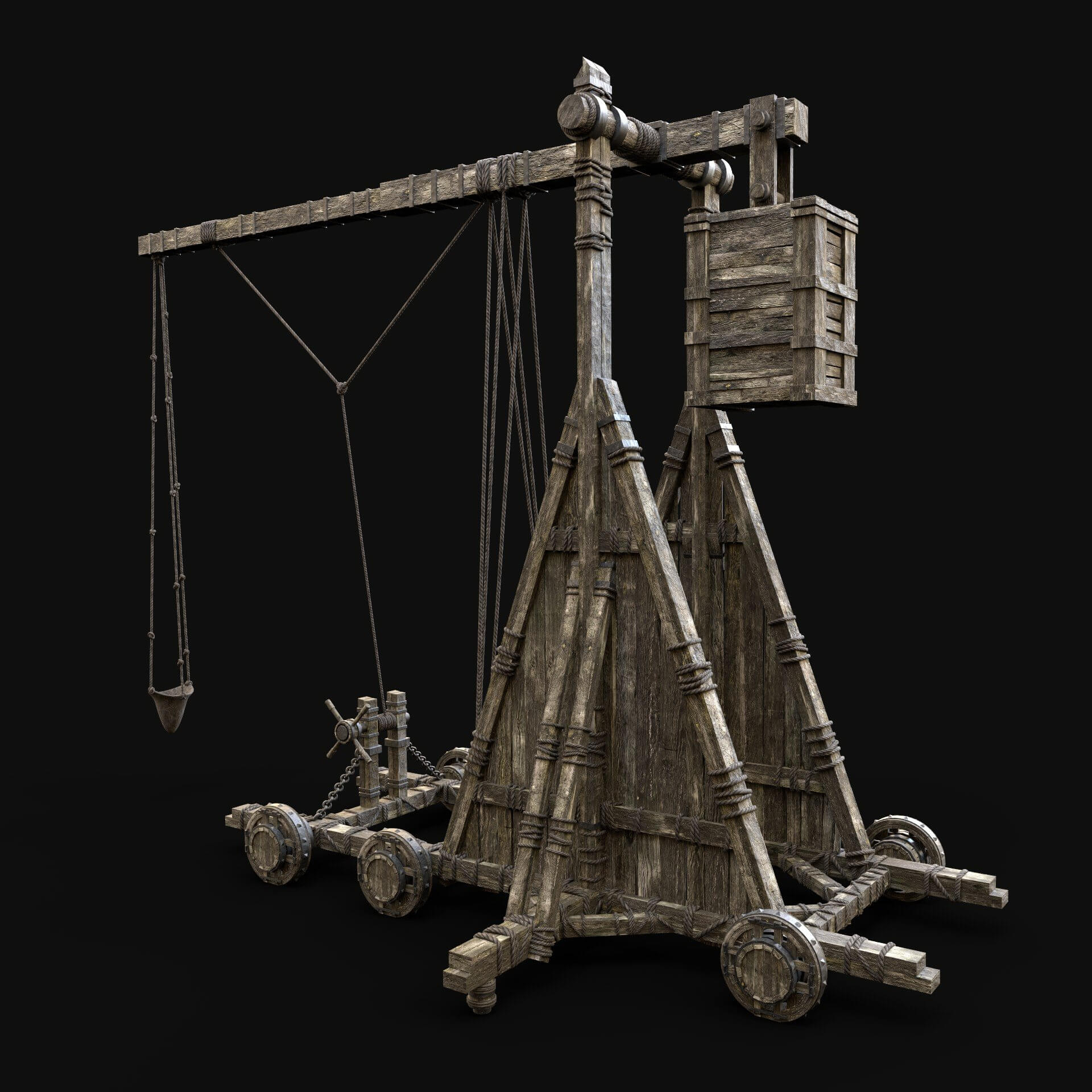 Medieval Trebuchet - 3D Model by Enterables