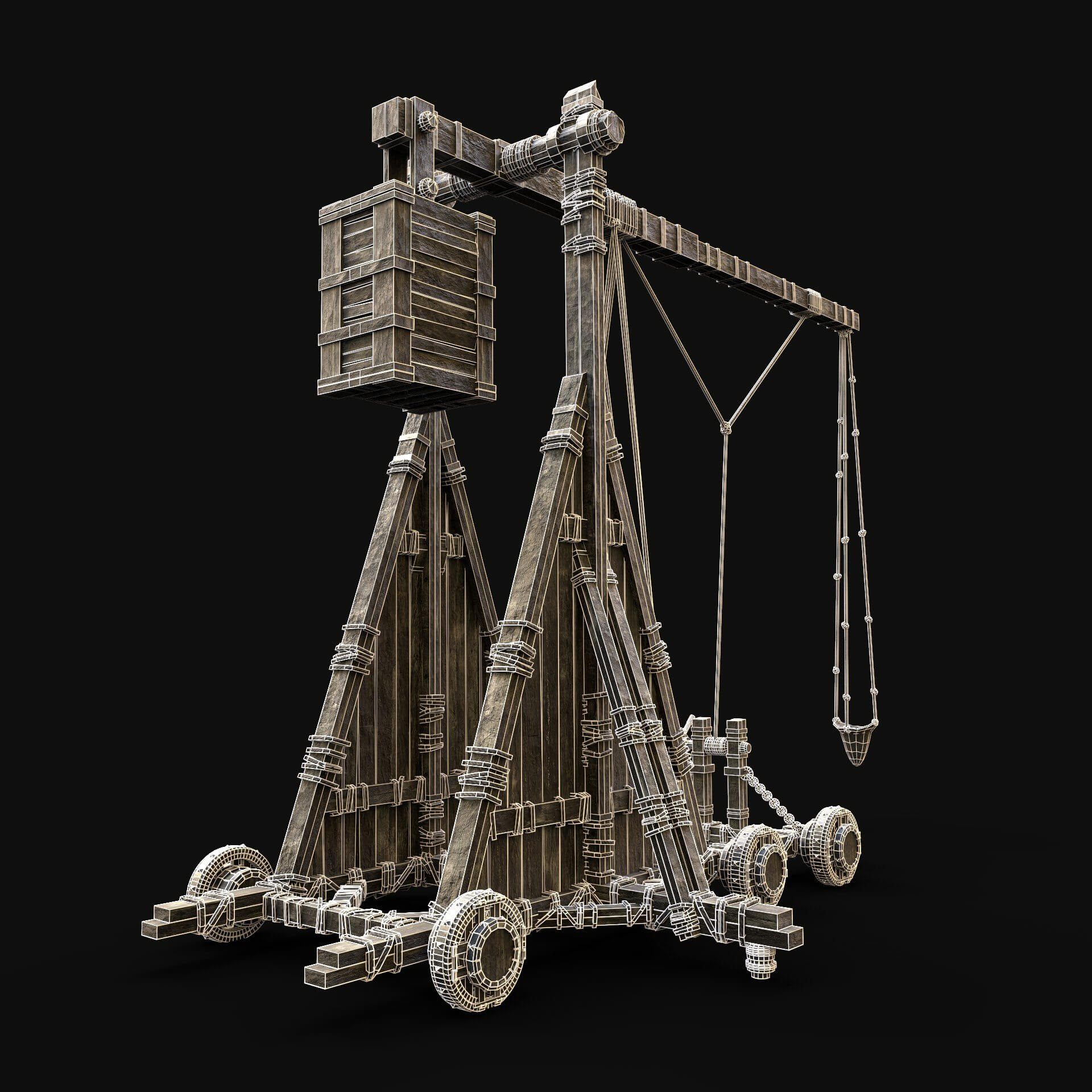 Medieval Trebuchet - 3D Model by Enterables
