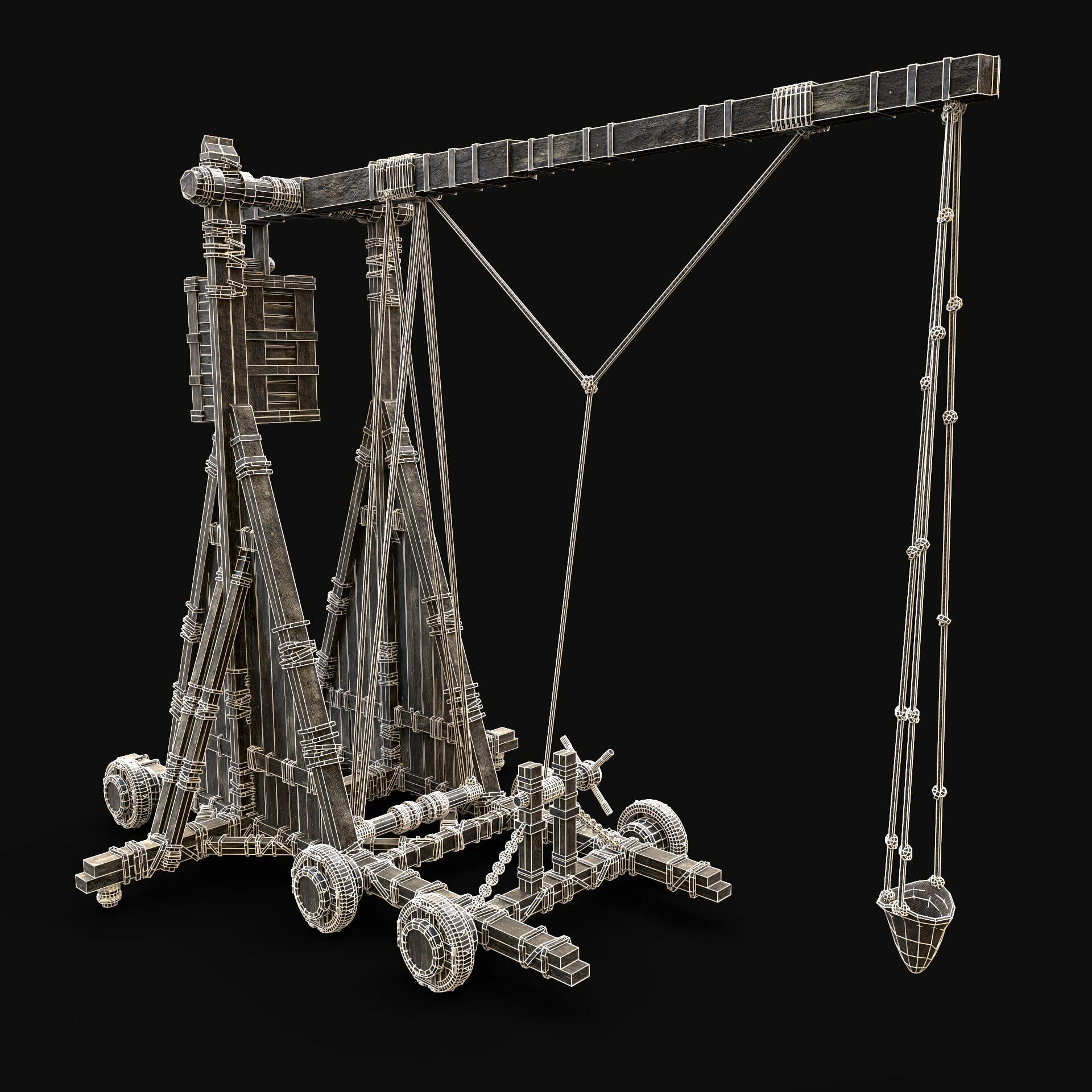 Medieval Trebuchet - 3D Model by Enterables