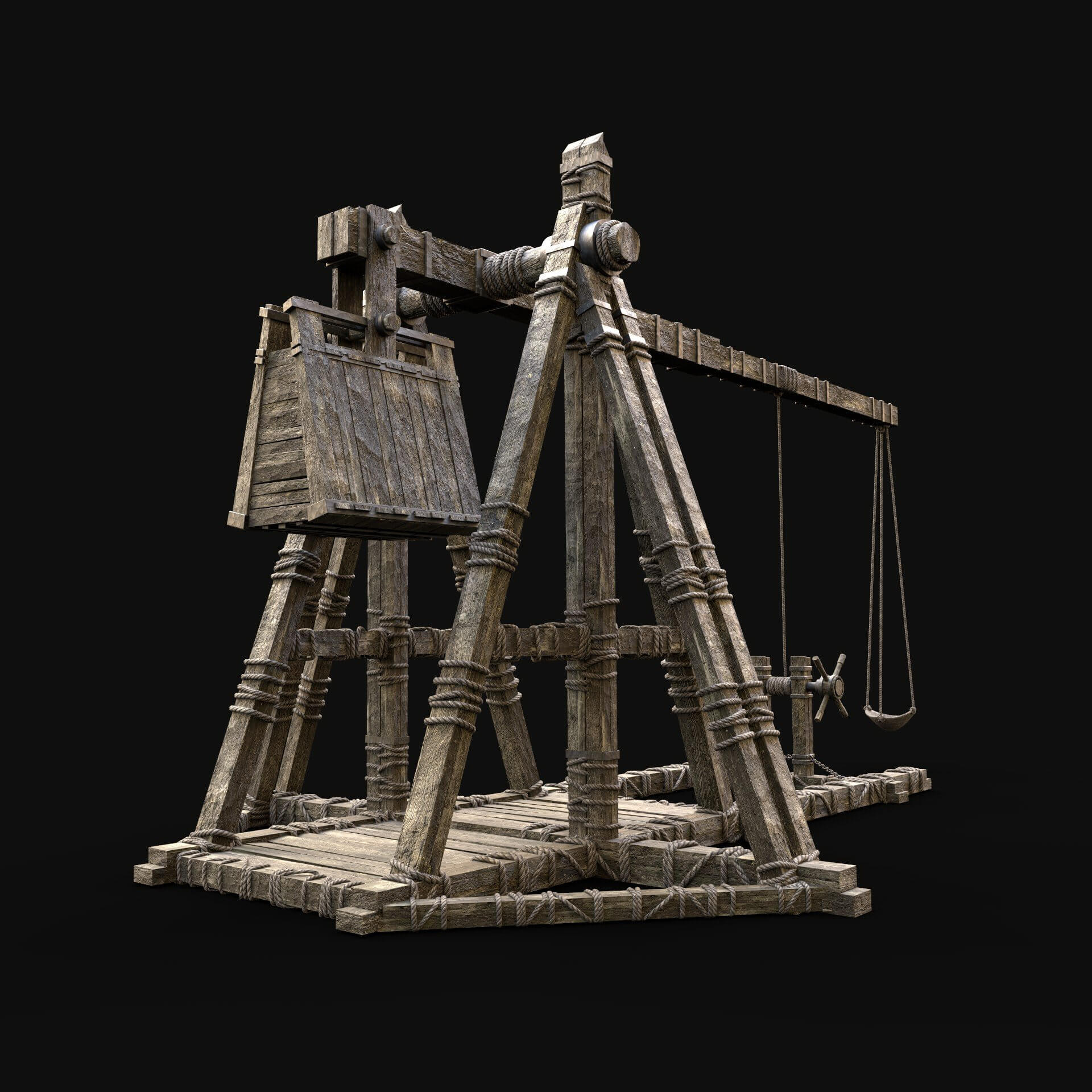 Medieval Trebuchet - 3D Model by Enterables