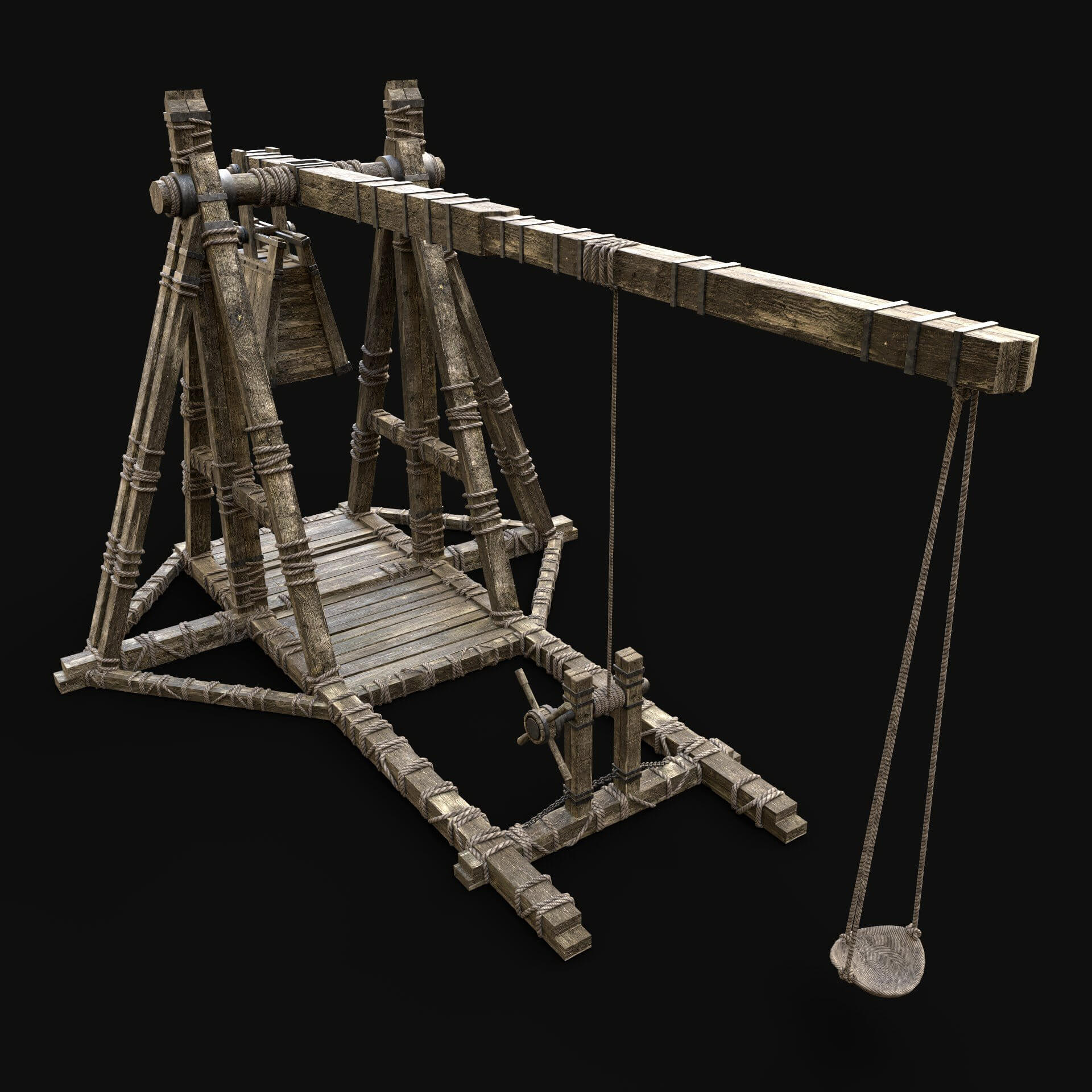 Medieval Trebuchet - 3D Model by Enterables