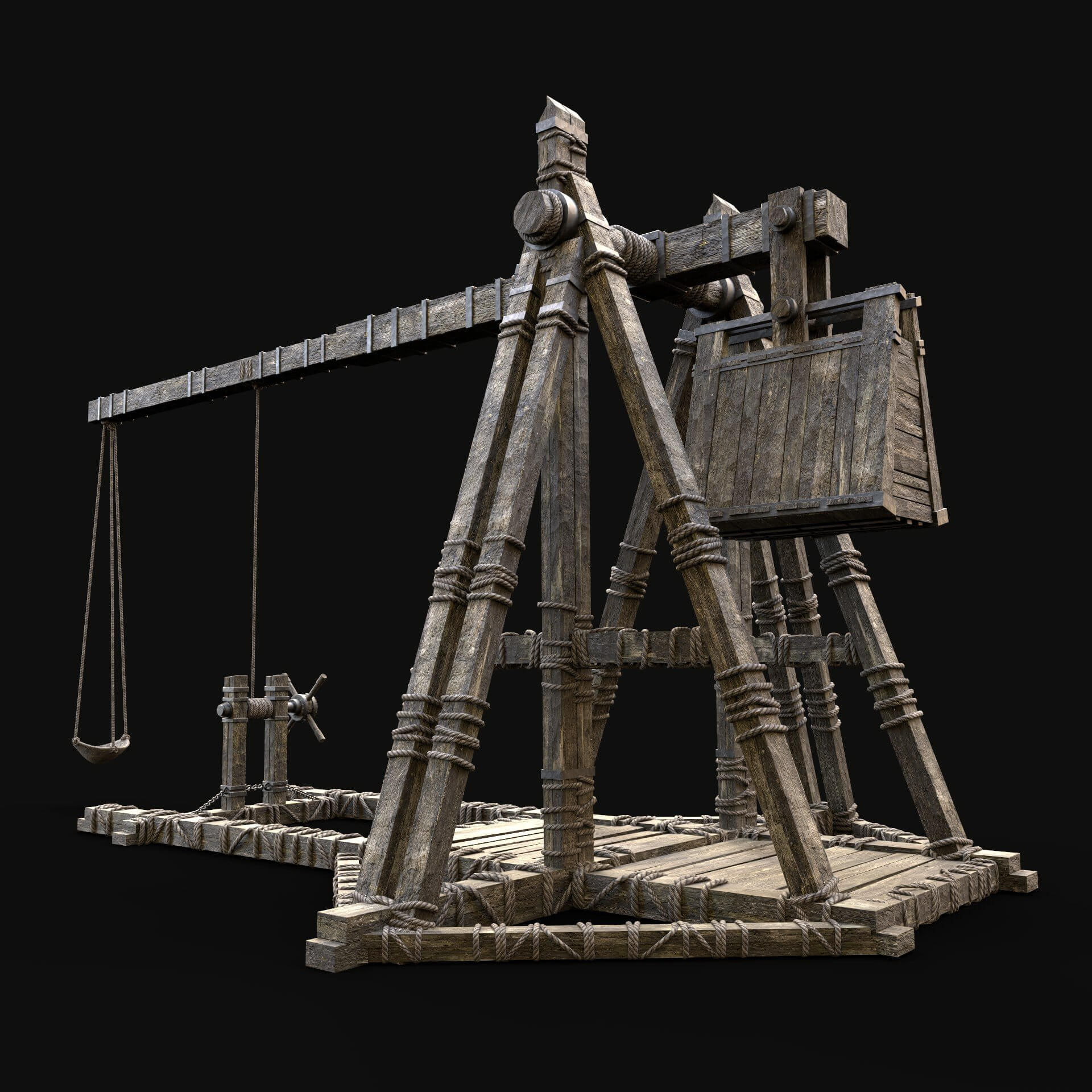 Medieval Trebuchet - 3D Model by Enterables