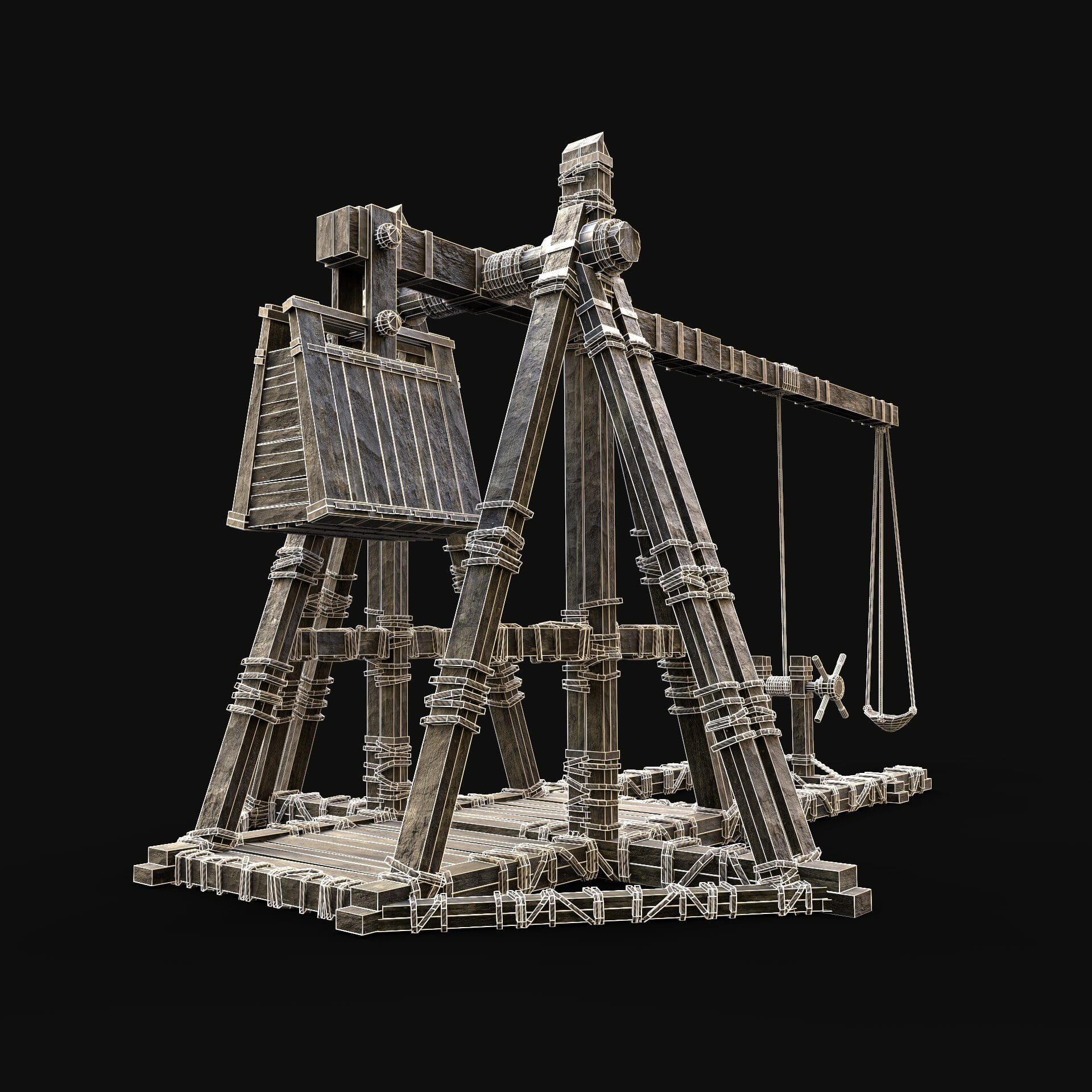 Medieval Trebuchet - 3D Model by Enterables