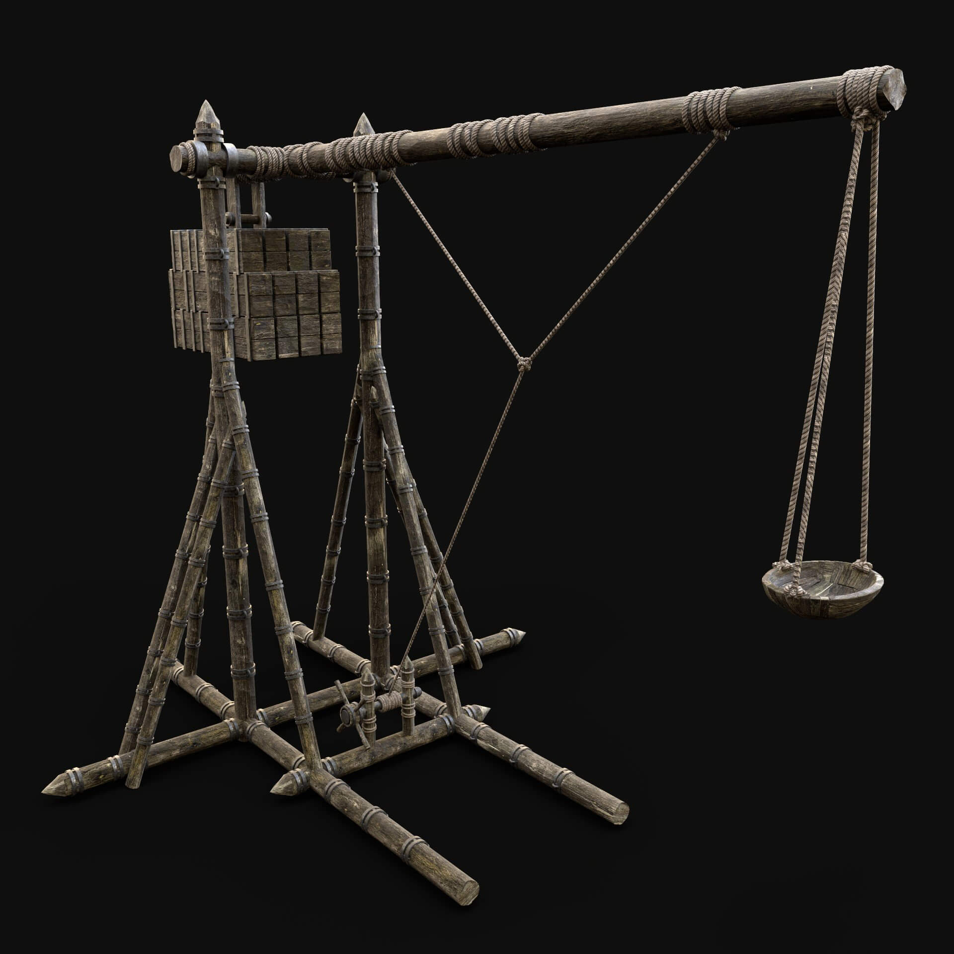 Medieval Trebuchet - 3D Model by Enterables