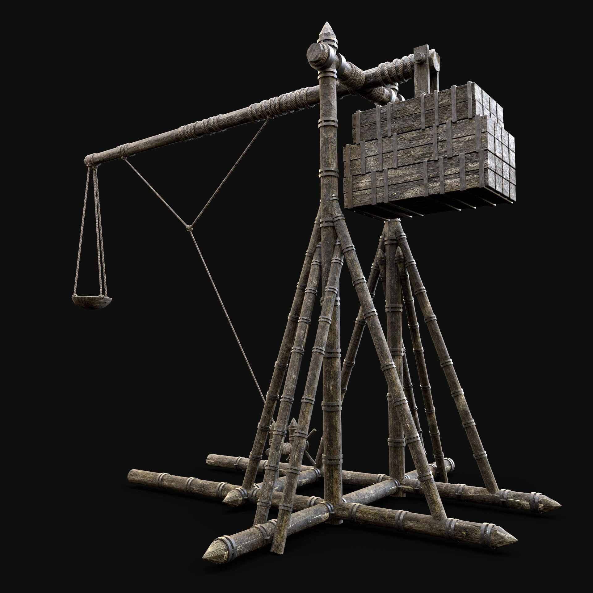 Medieval Trebuchet - 3D Model by Enterables