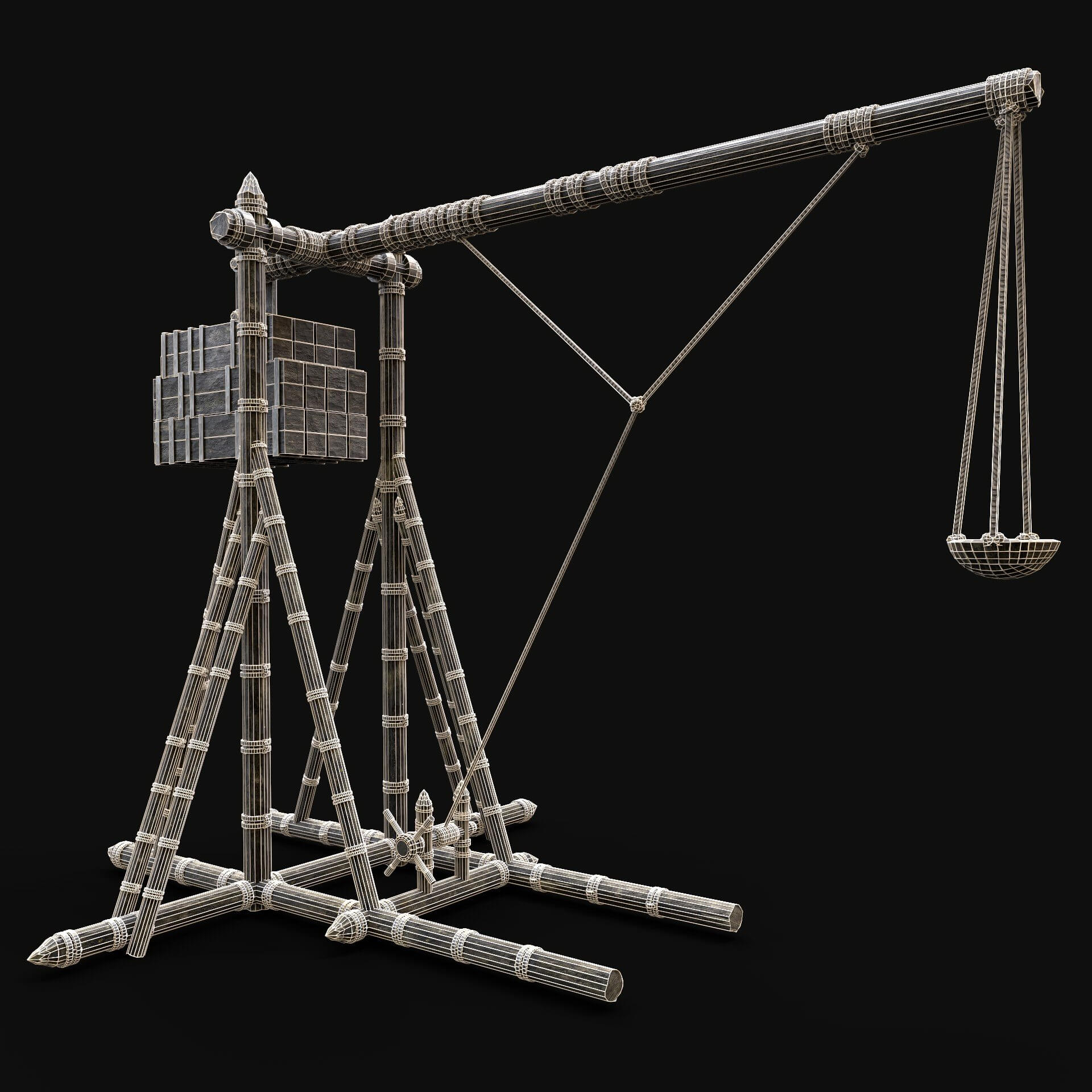 Medieval Trebuchet - 3D Model by Enterables
