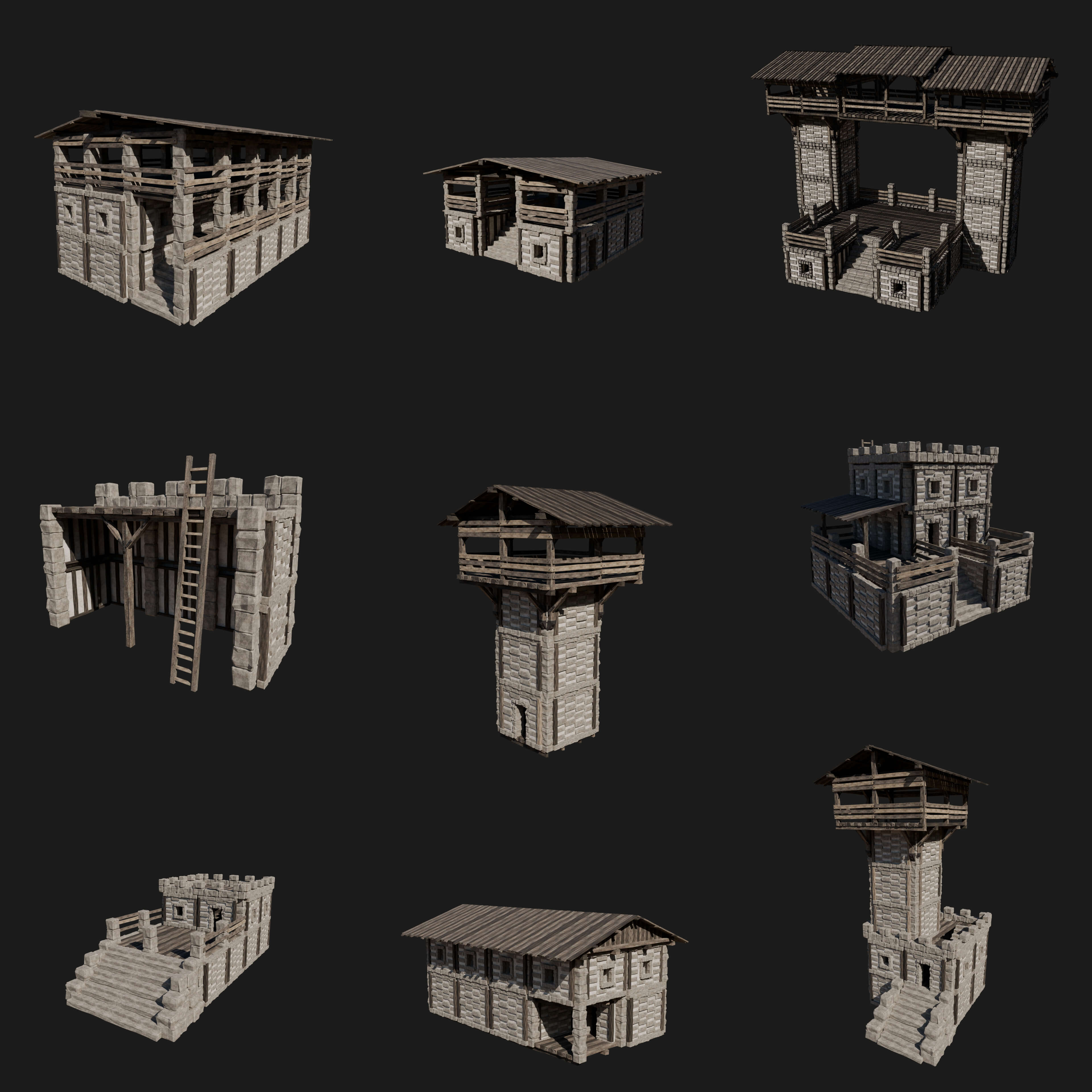Viking Fort Constructions - 3D Model by Enterables