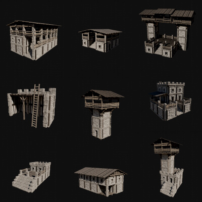 Viking Fort Constructions - 3D Model by Enterables